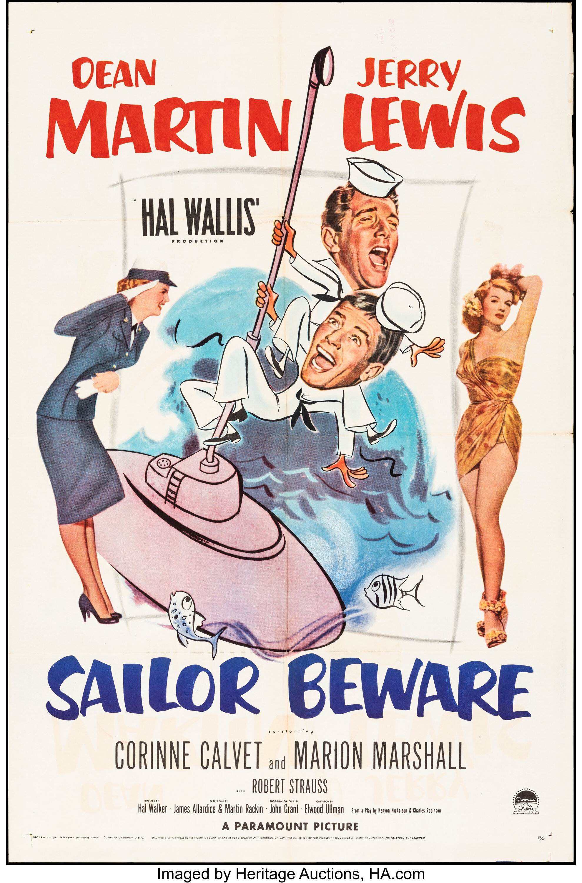 Sailor Beware (Paramount, 1952/R-1968). Folded, Fine+. One Sheets | Lot ...