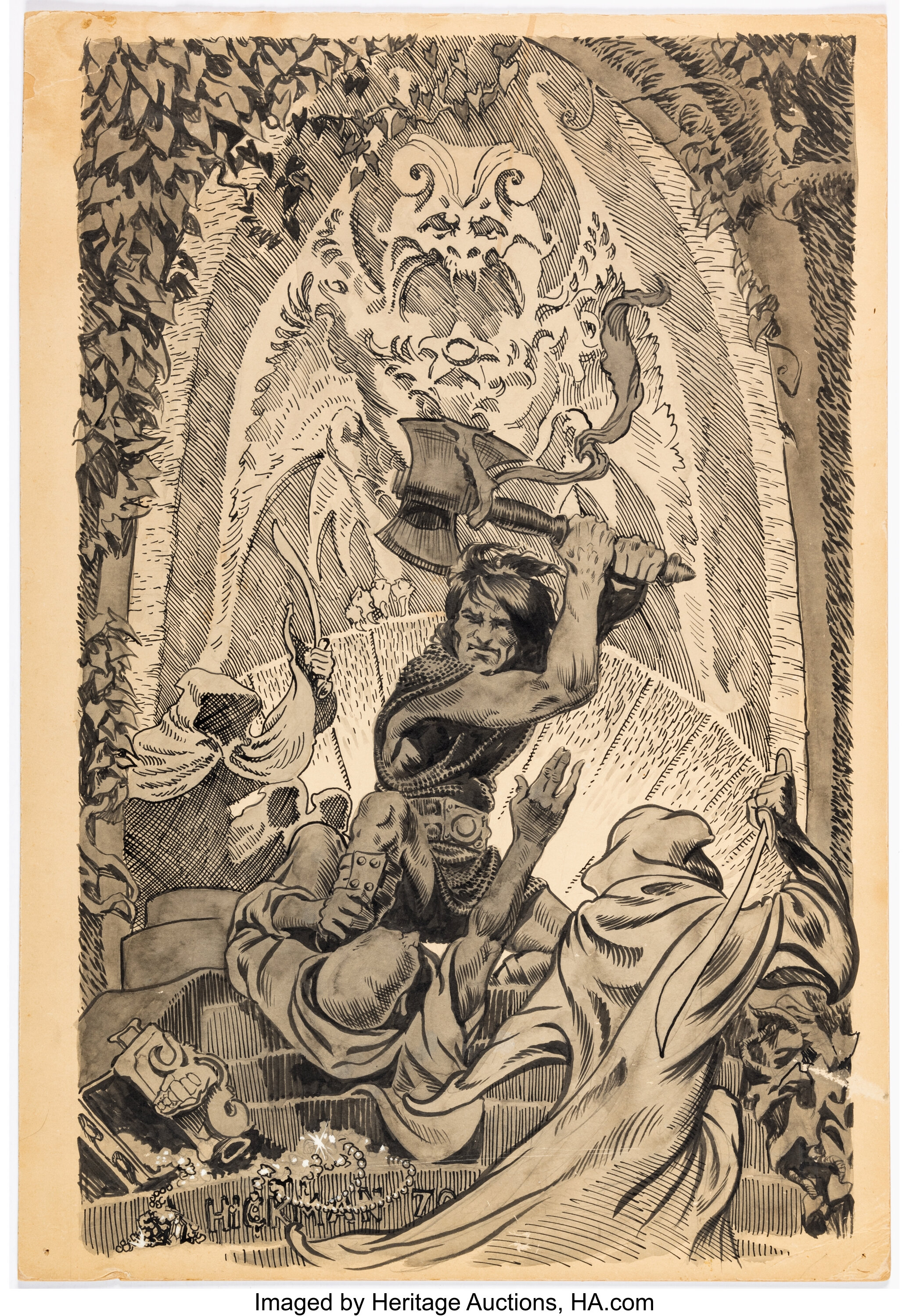 Stephen Hickman Nebulous #1 Centerfold Illustration Original Art | Lot ...