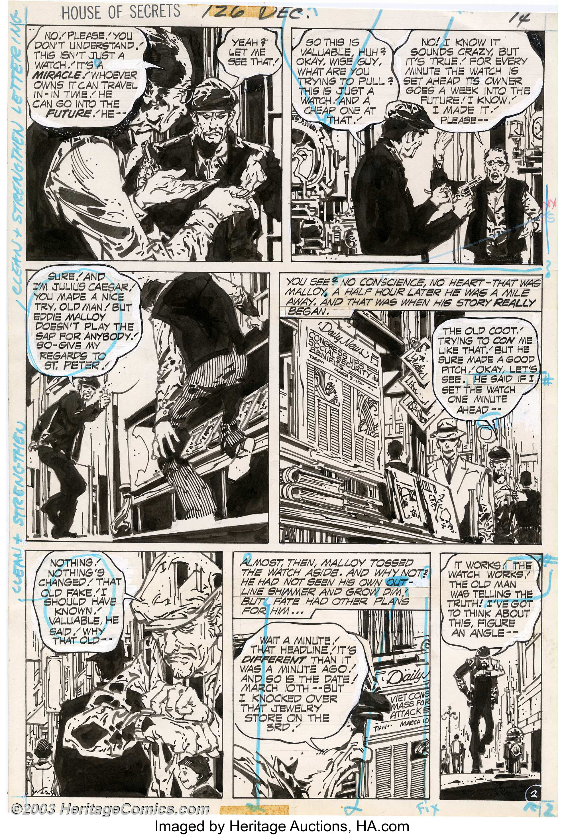 Alex Nino - Original Art for House of Secrets #126, Story page 2 | Lot ...