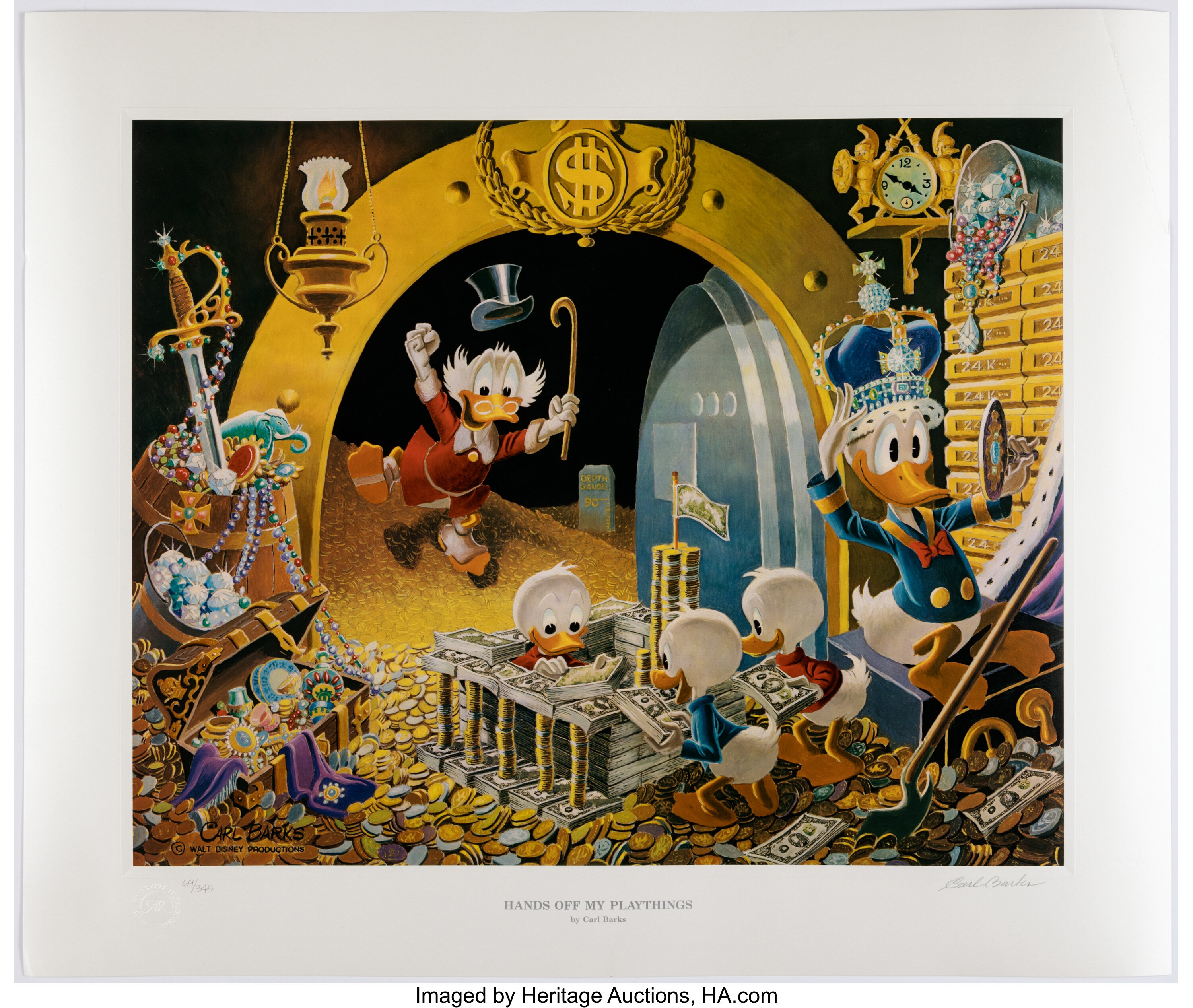Carl Barks "Hands Off My Playthings" Scrooge McDuck Signed Limited ...