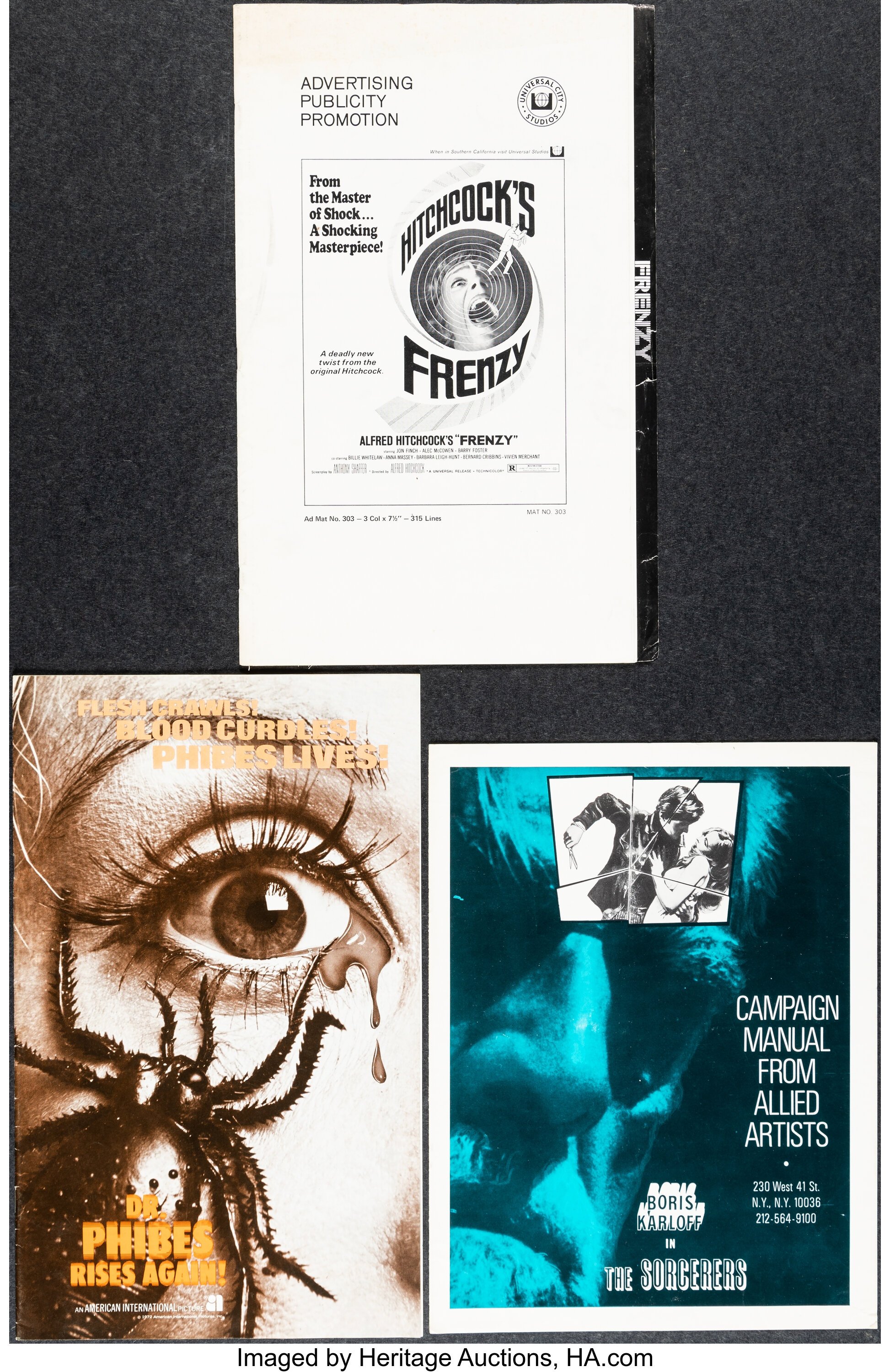 Frenzy & Other Lot (Universal, 1972). Folded, Very Fine-. Uncut | Lot ...