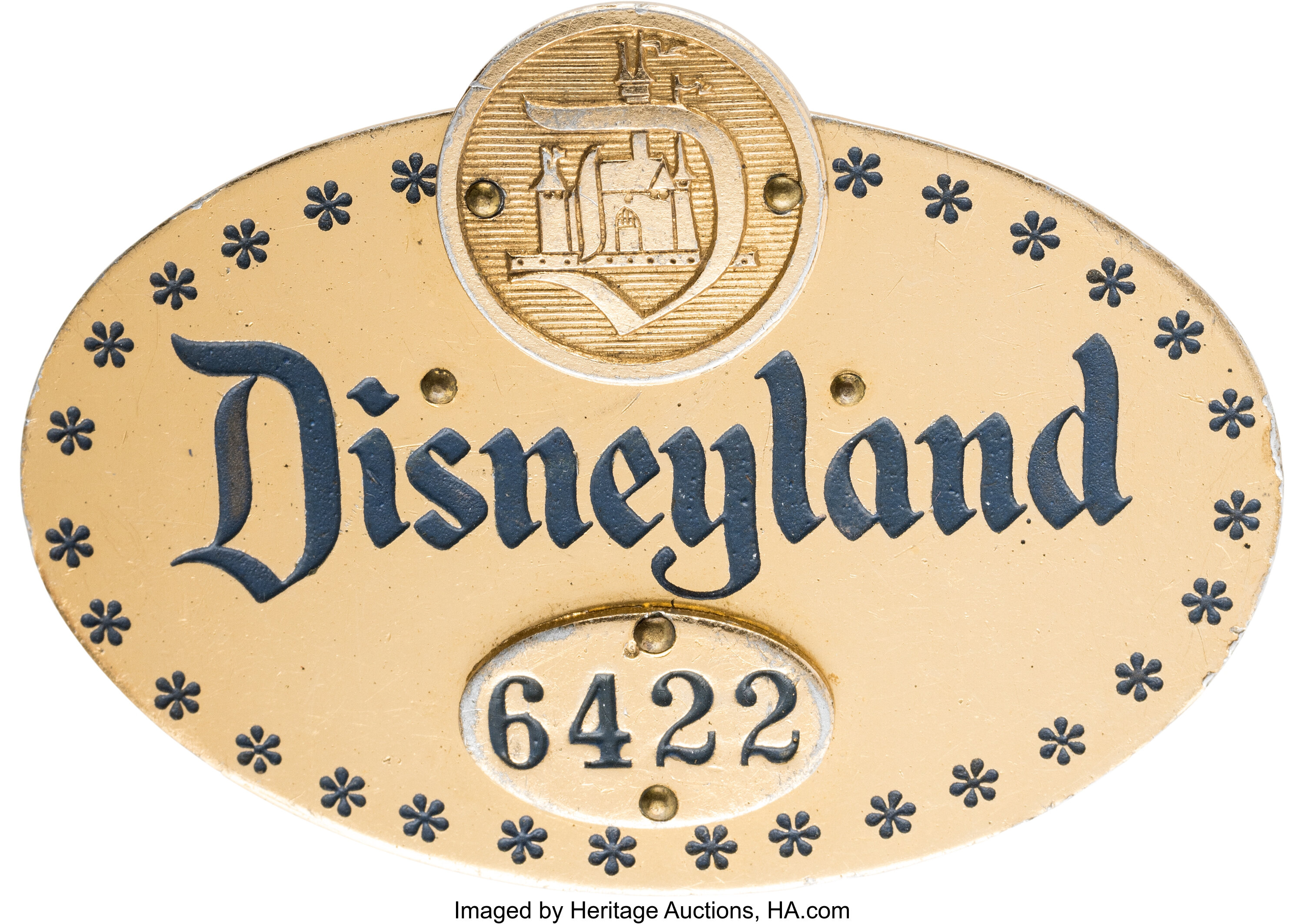 Disneyland - Early Cast Member Badge #6422 (Walt Disney, c. | Lot ...