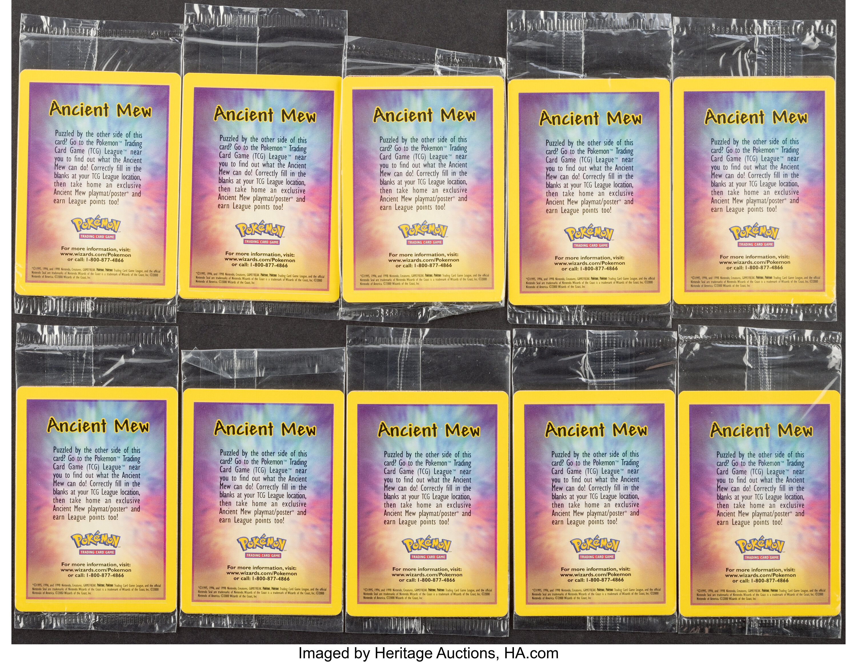 Pokemon Sealed Ancient Mew Promotional Card Group of 10 (Pokemon, | Lot ...