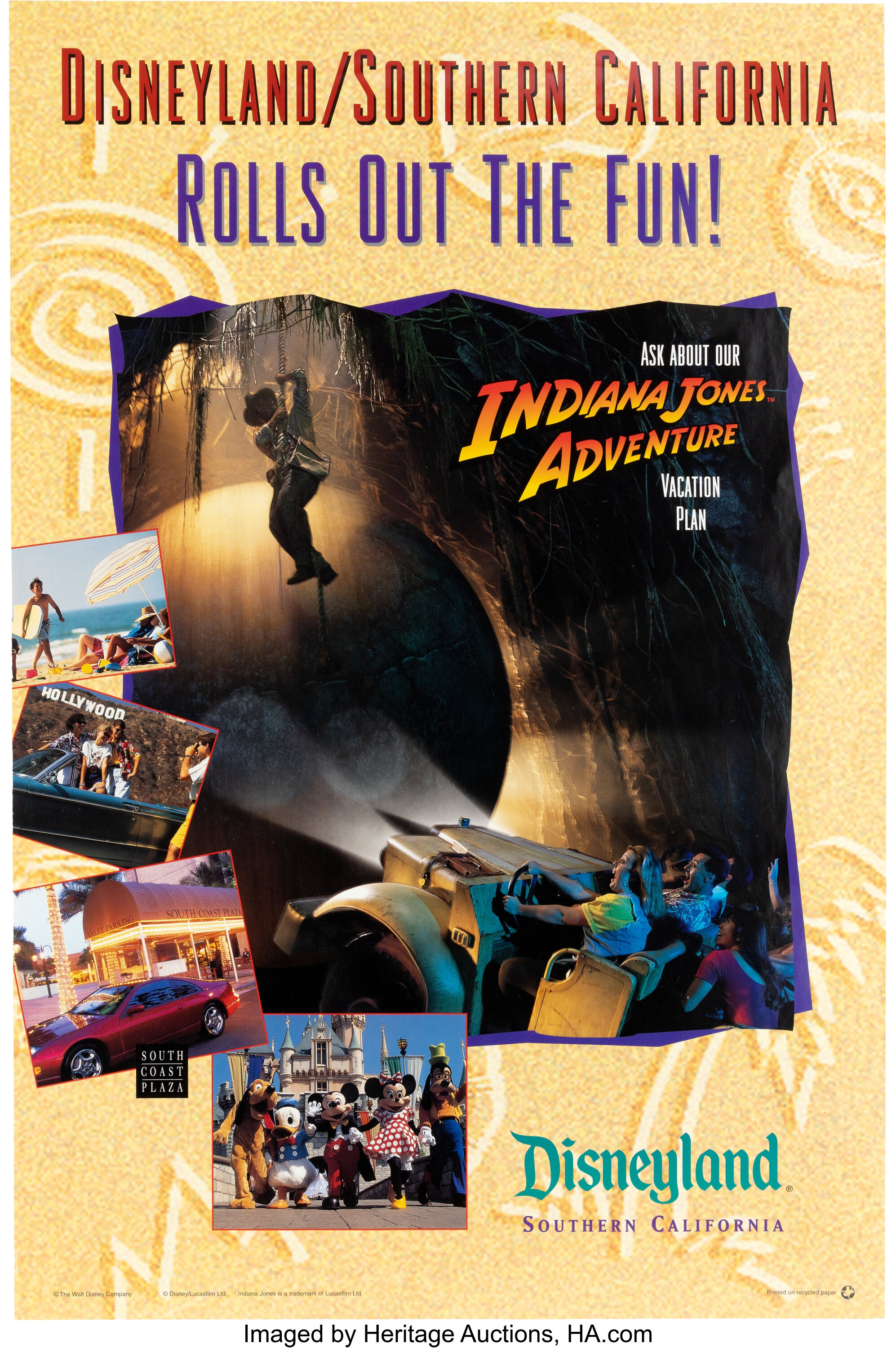 Disneyland - Indiana Jones Adventure Vacation Poster (Walt Disney ...