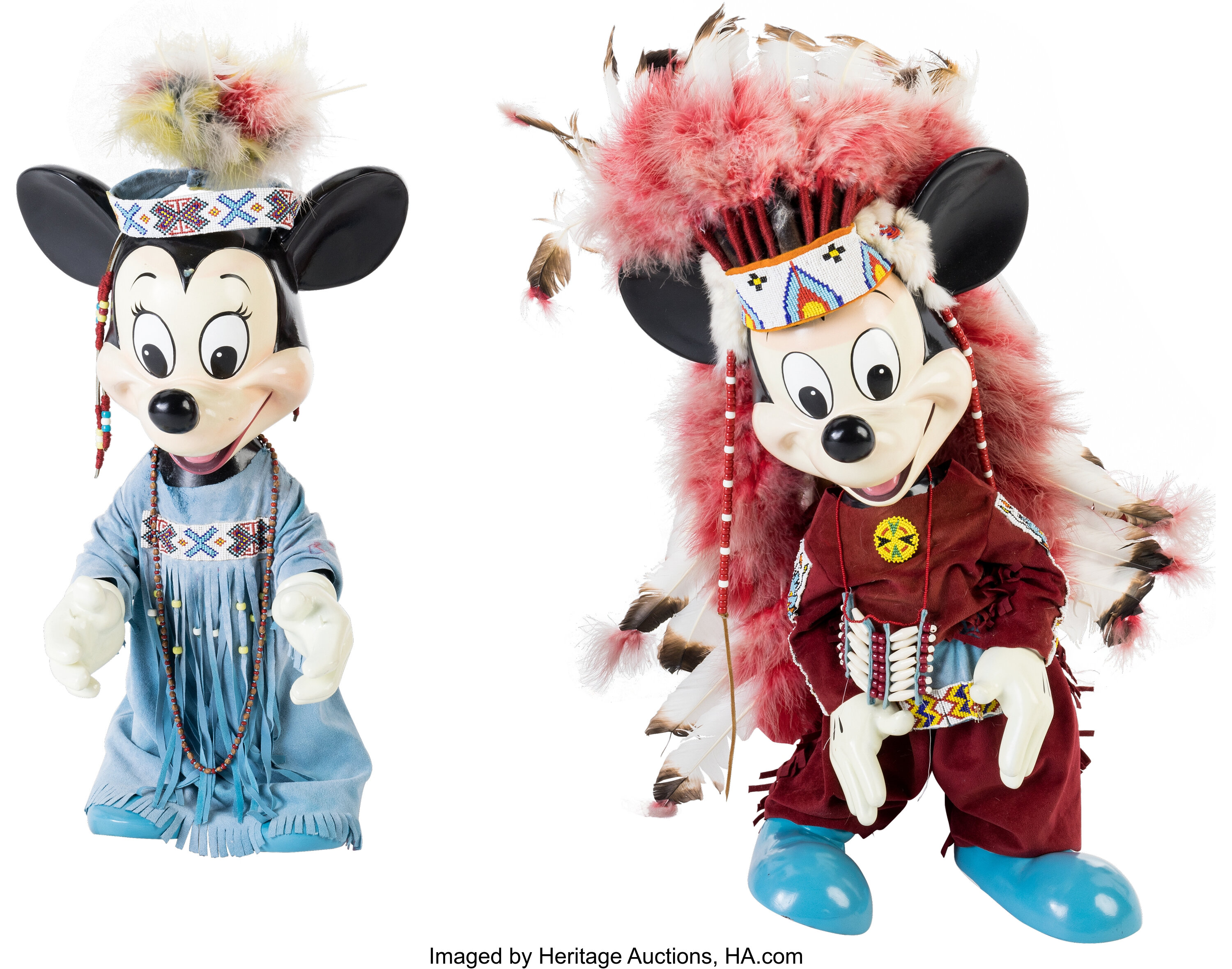 The Disney Store - Pair of Mickey Mouse and Minnie Mouse Native | Lot ...