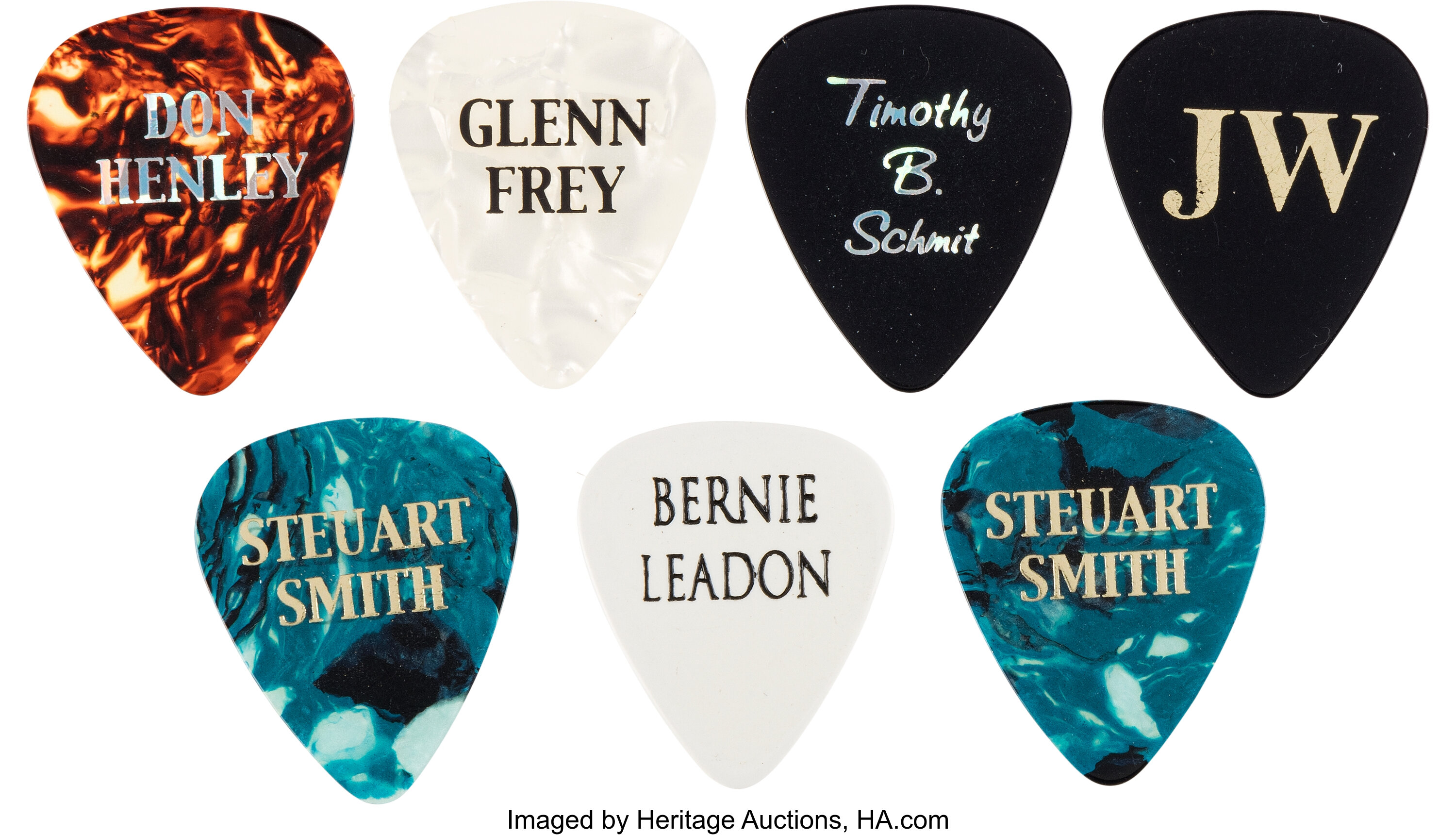The Eagles Set of Guitar Picks From Concert Tour 2013 (7). ... | Lot ...
