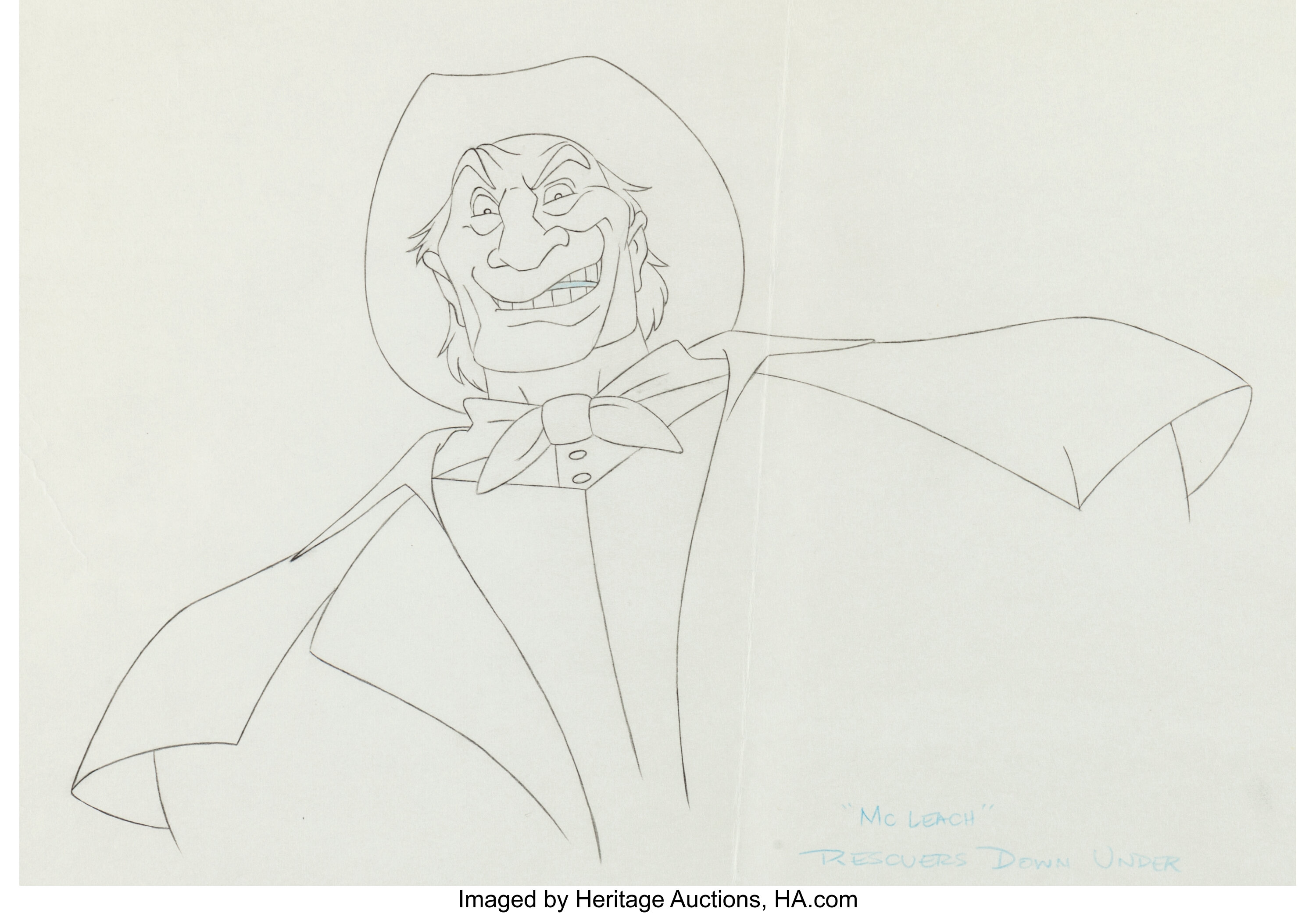The Rescuers Down Under Percival C. McLeach Specialty Drawing by | Lot ...