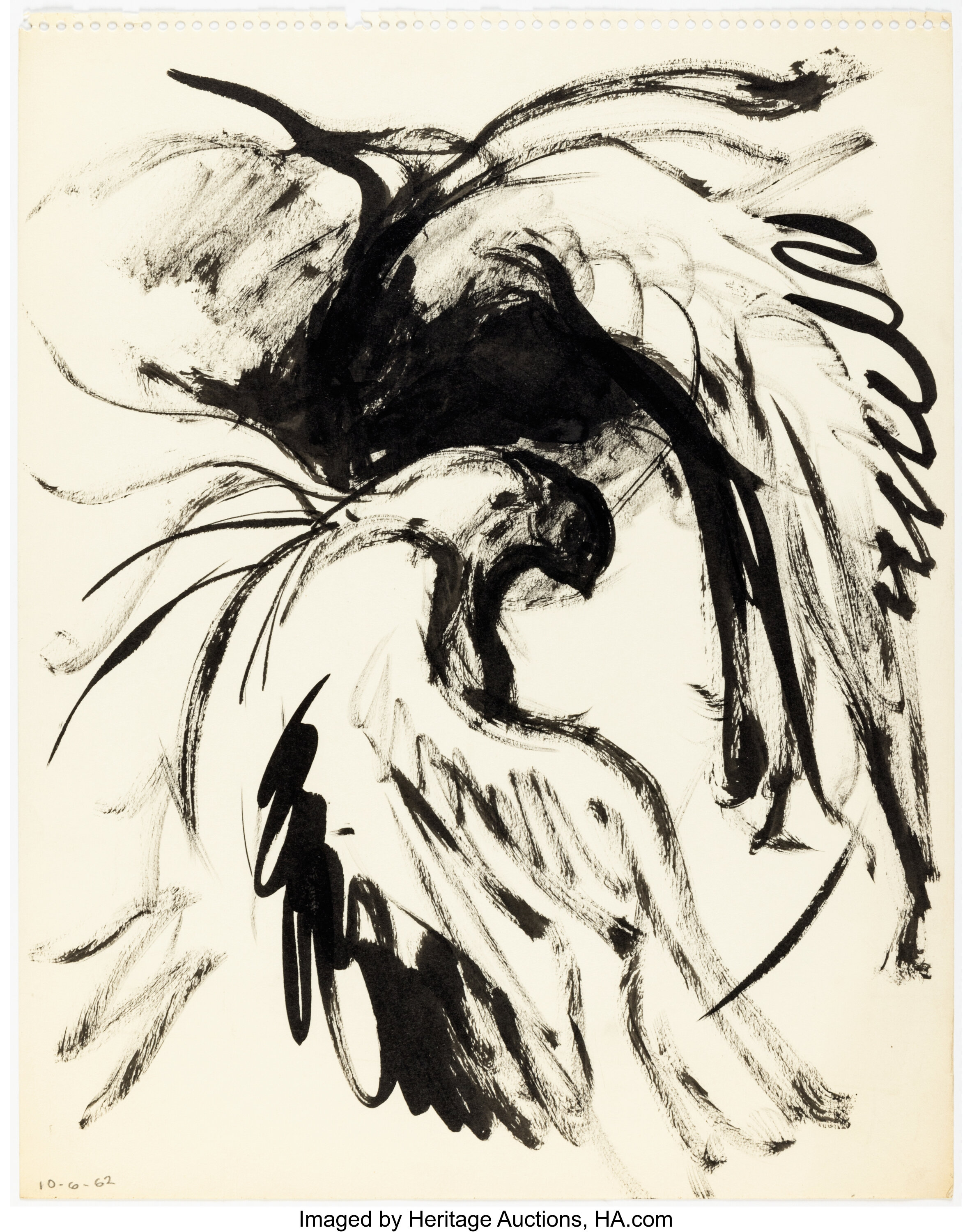 Virgil Finlay - Bird Sketch Original Art (1962).... Original Comic ...