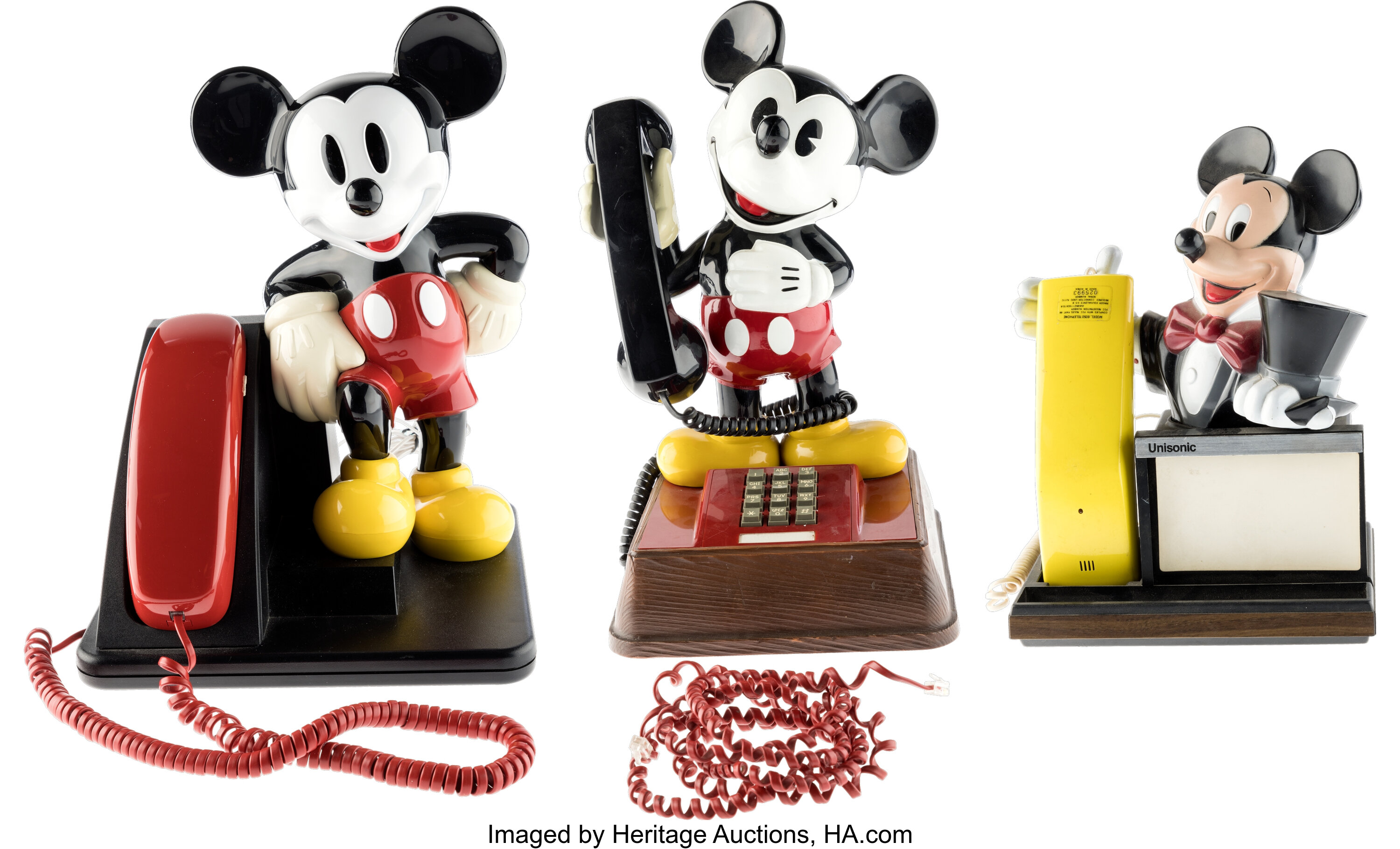 Mickey Mouse Telephone Group of 3 (Walt Disney, c. 1970s-90s).... | Lot ...