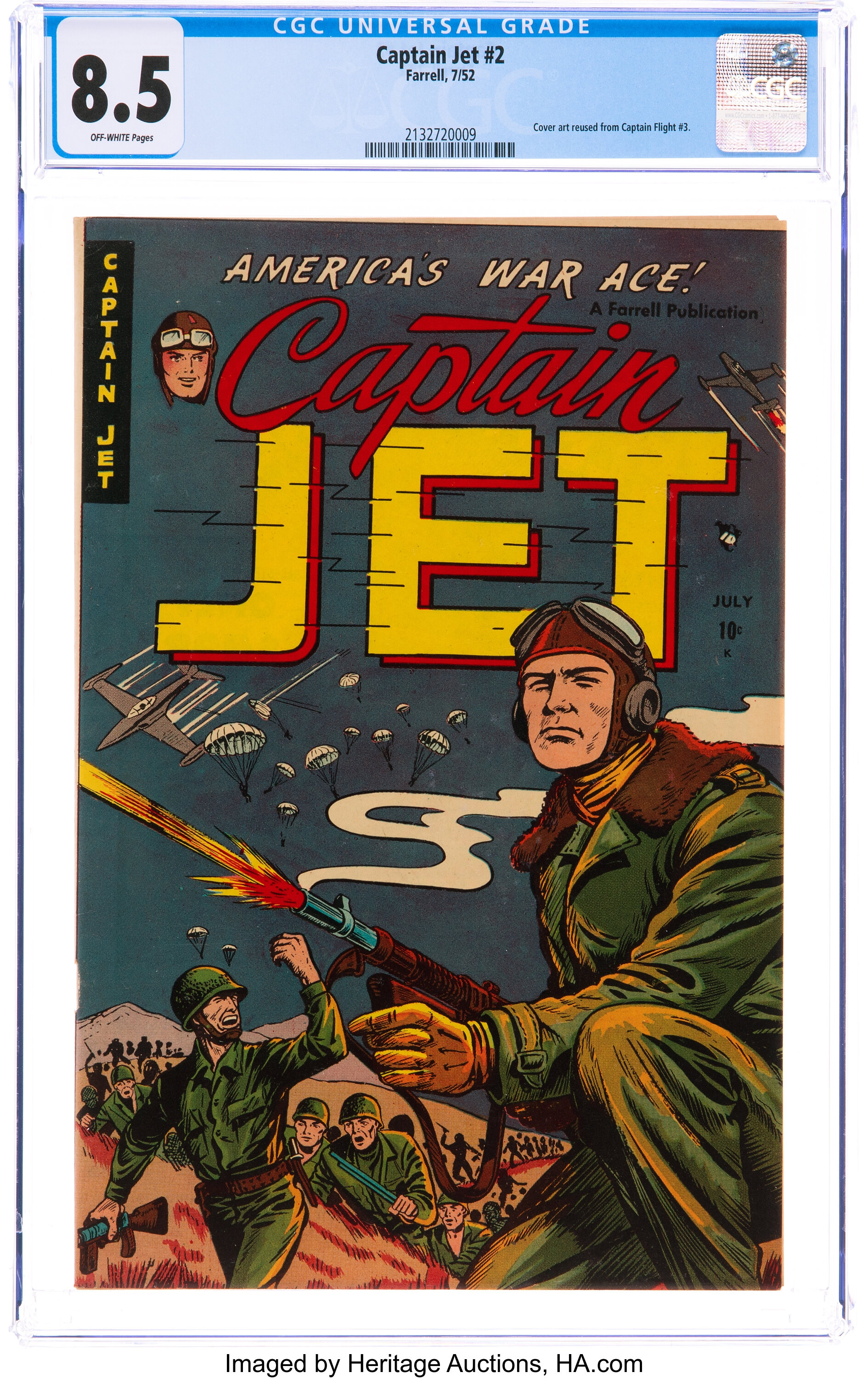 Captain Jet #2 (Farrell, 1952) CGC VF+ 8.5 Off-white pages.... | Lot ...