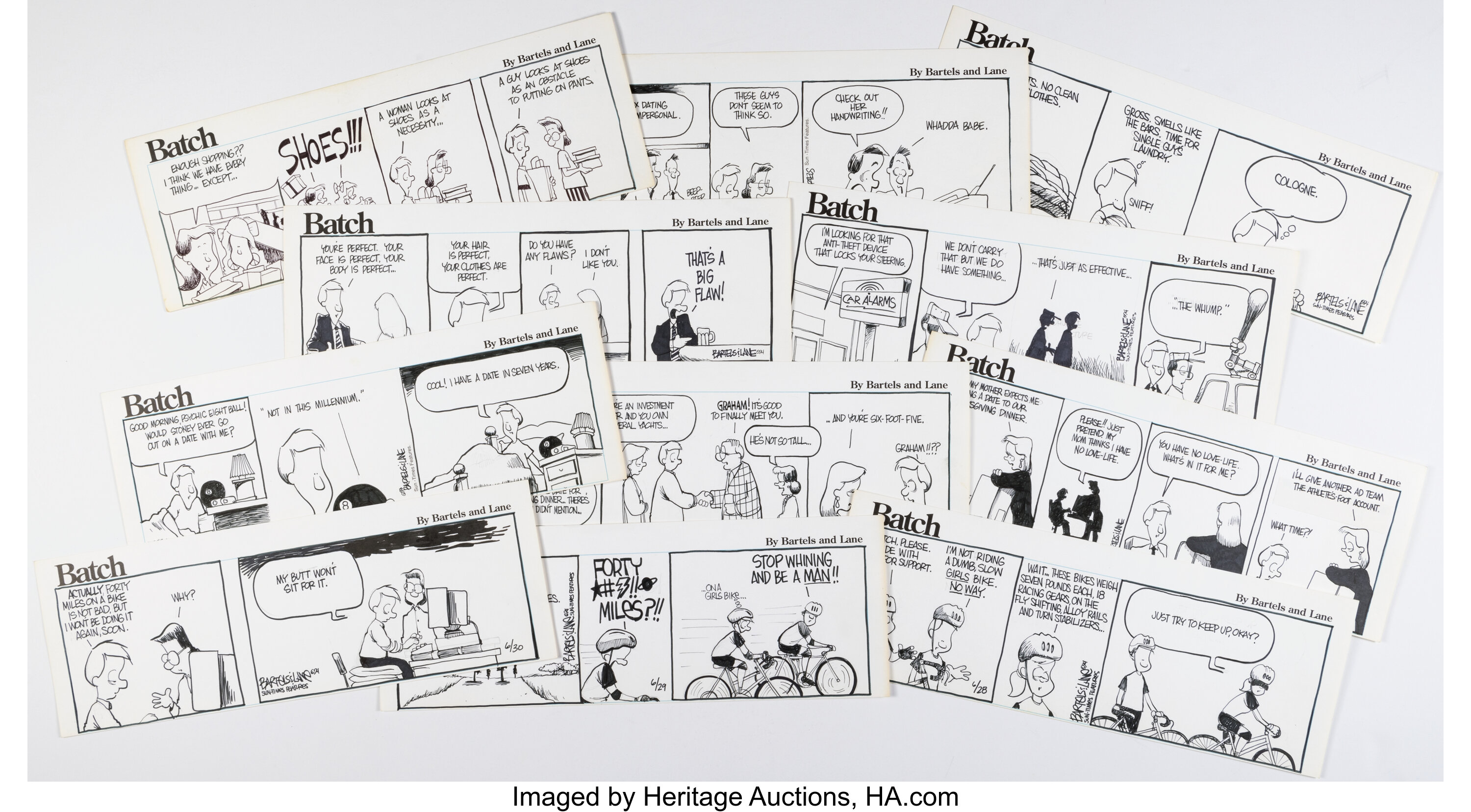 Marty Bartels and Bill Lane Batch Sunday Comic Strip Original Art | Lot ...