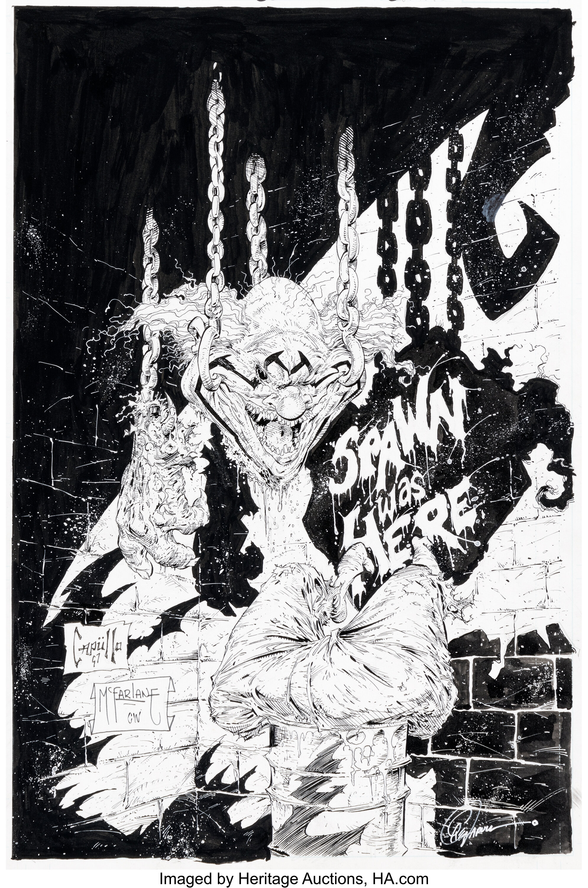 Greg Capullo, Todd McFarlane, and Chance Wolf Spawn #60 Cover Clown ...