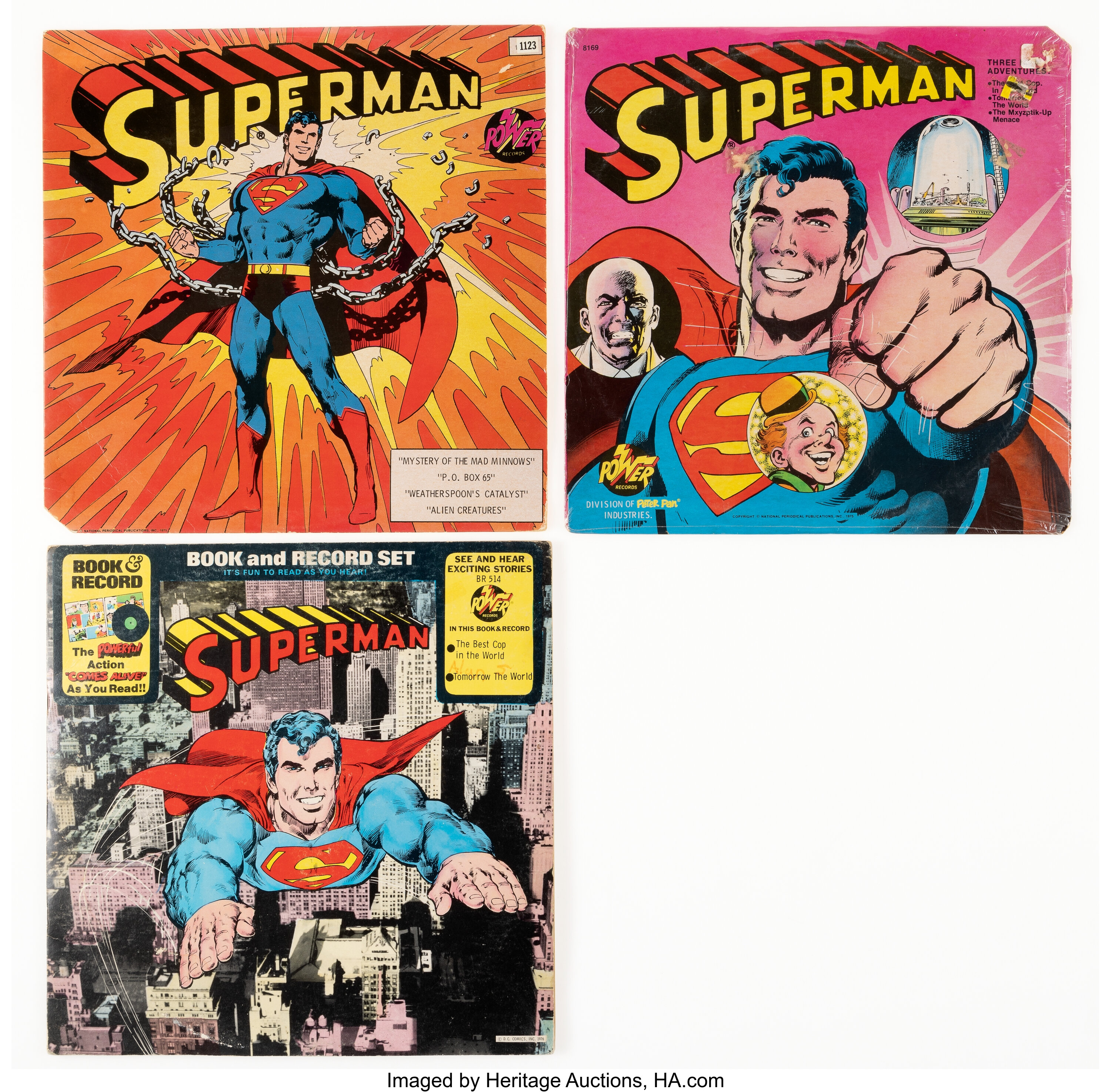 Superman Records Group of 3 (Power Records/Peter Pan, 1970s).... | Lot ...