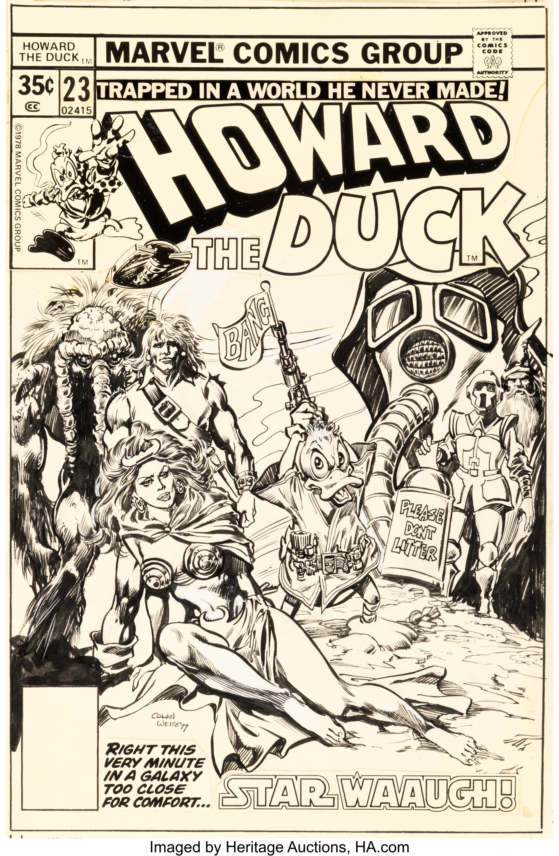 Gene Colan and Alan Weiss Howard the Duck #23 Star Wars Parody | Lot ...