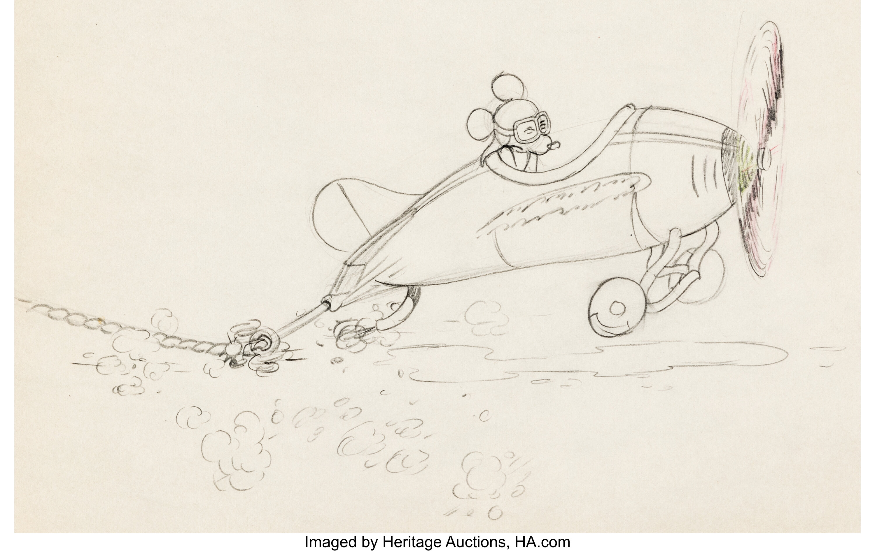 The Mail Pilot Mickey Mouse Animation Drawing (Walt Disney, 1933 ...