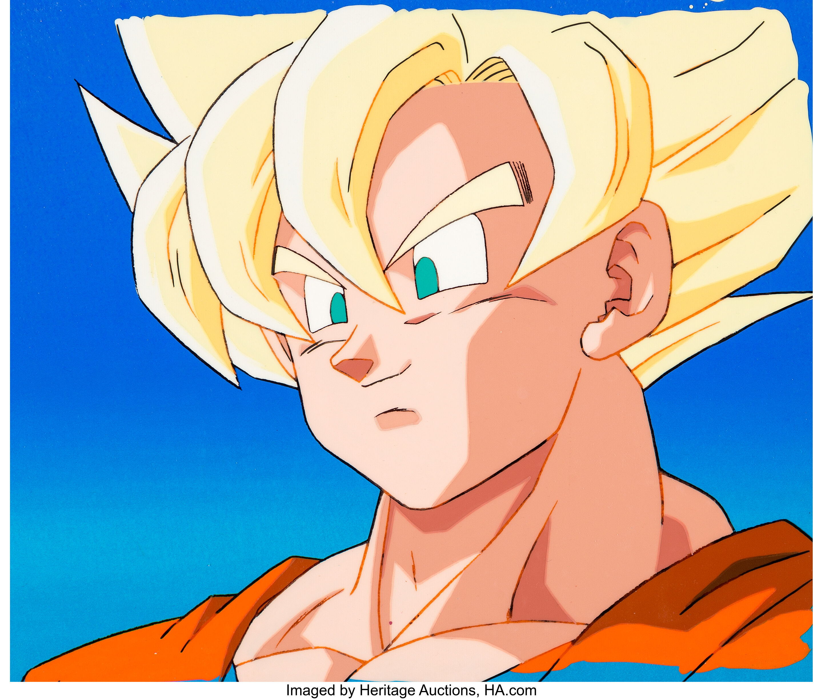 Dragon Ball Z Super Saiyan Goku Production Cel Setup with | Lot #16154 ...
