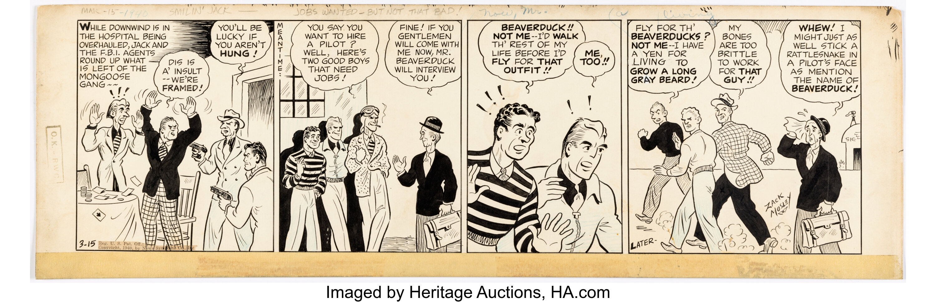 Zack Mosley Smilin' Jack Daily Comic Strip Original Art dated | LotID ...