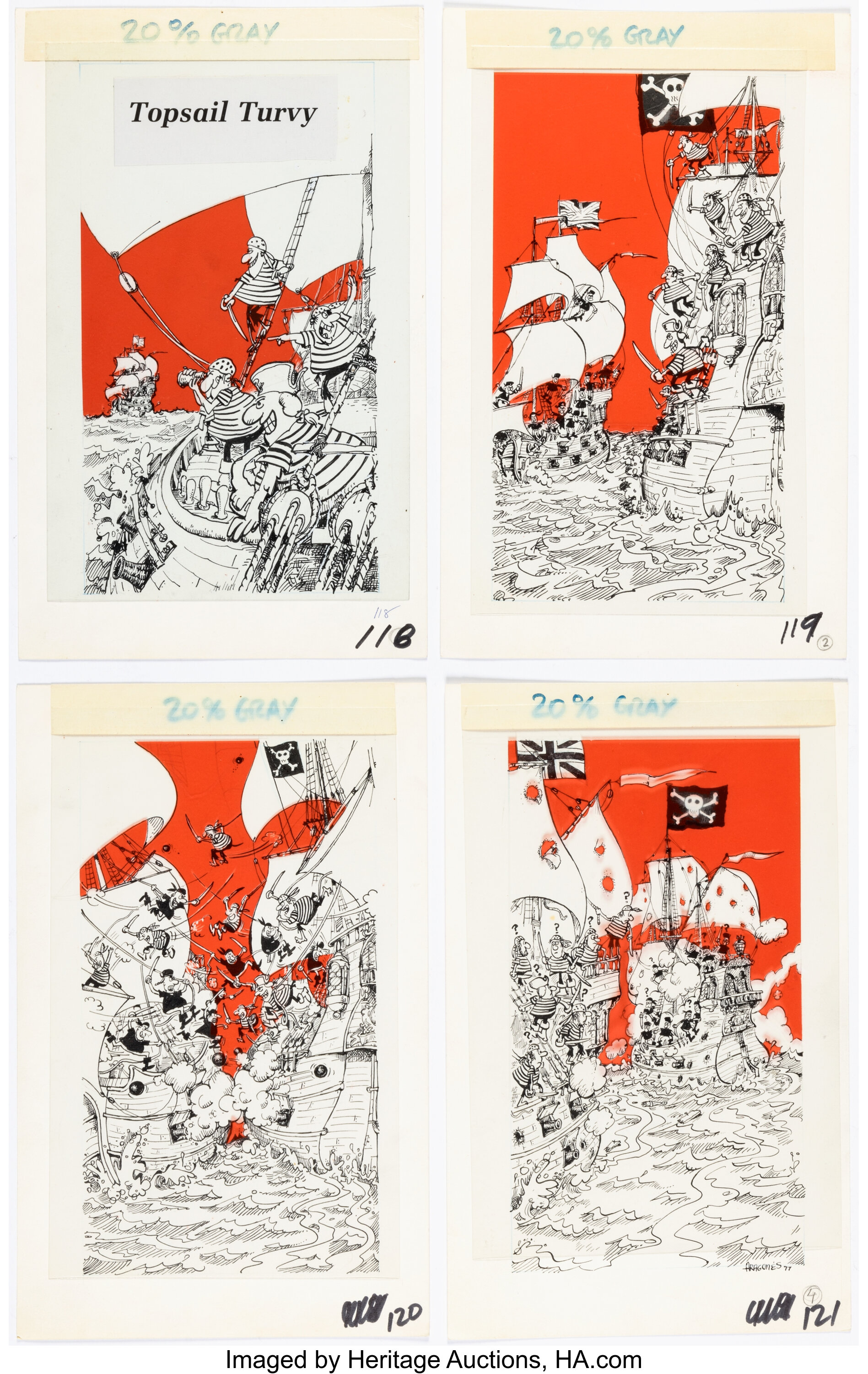 Sergio Aragonés MAD Stew Complete 4-Page Story "Topsail Turvy" | Lot ...