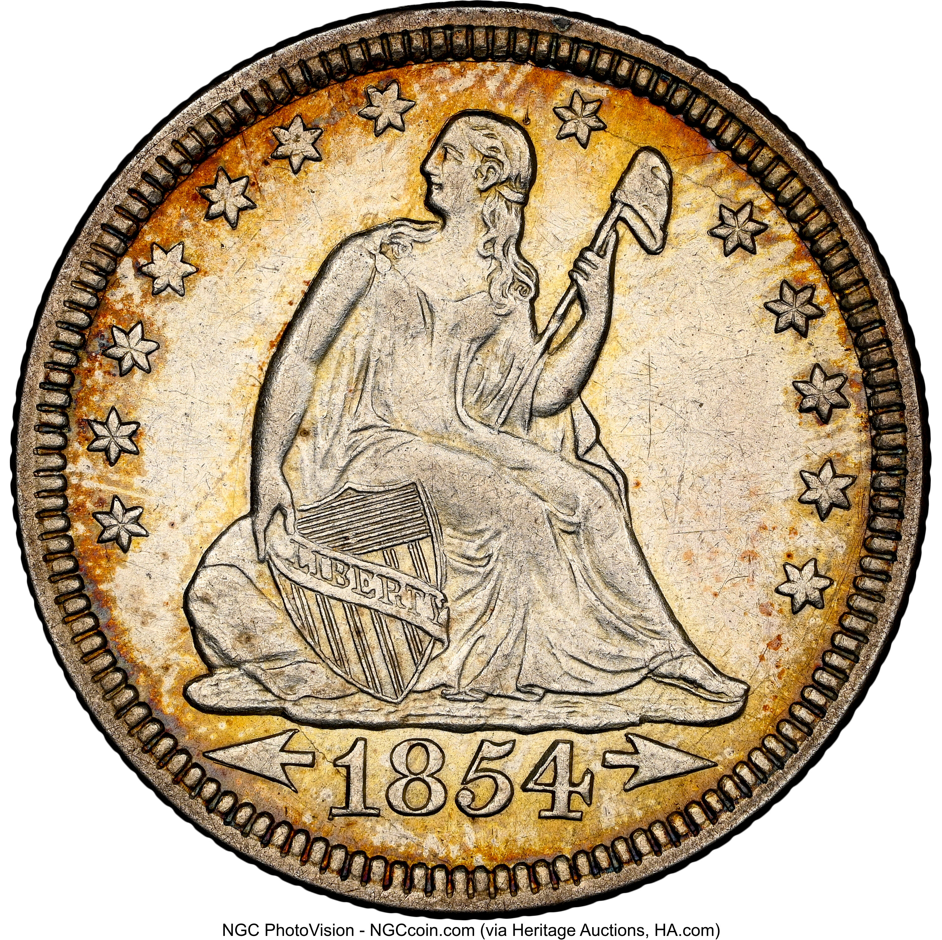 1854 25C Arrows AU55 NGC. NGC Census: (79/355). PCGS Population: | Lot ...
