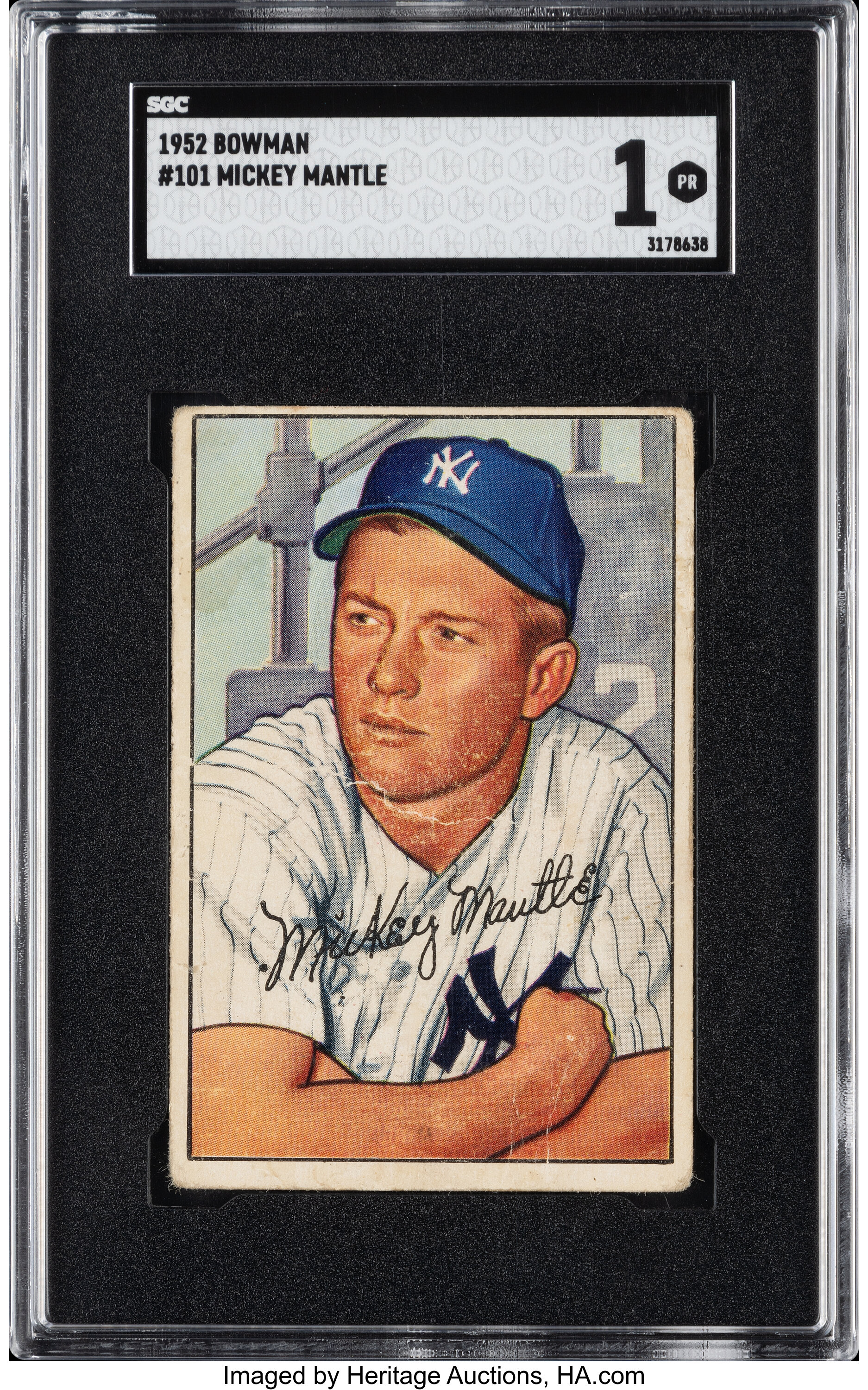 1952 Bowman Mickey Mantle #101 SGC Poor 1.... Baseball Cards | Lot ...