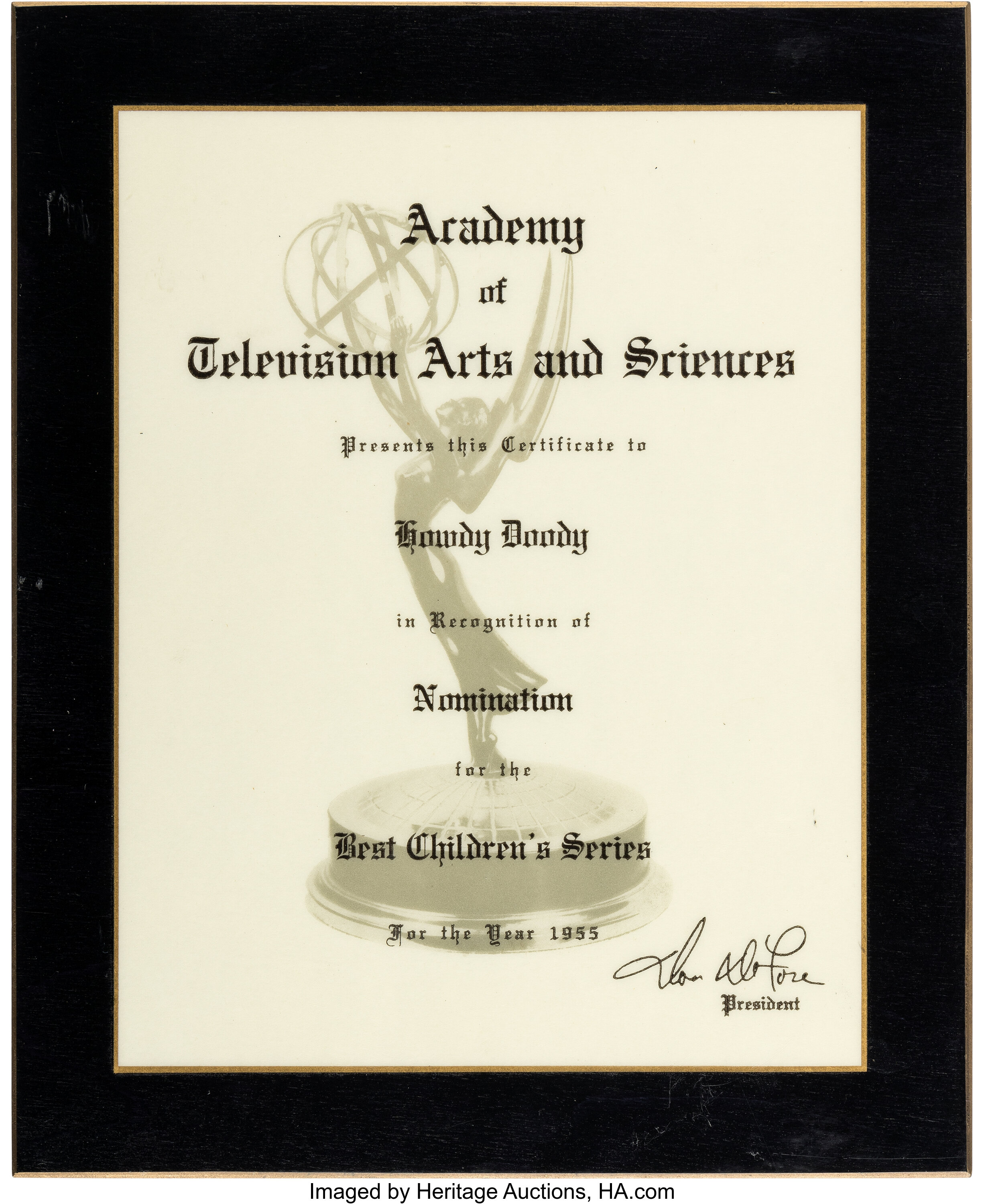 Academy of Television Arts and Sciences Nomination Plaque for Best ...