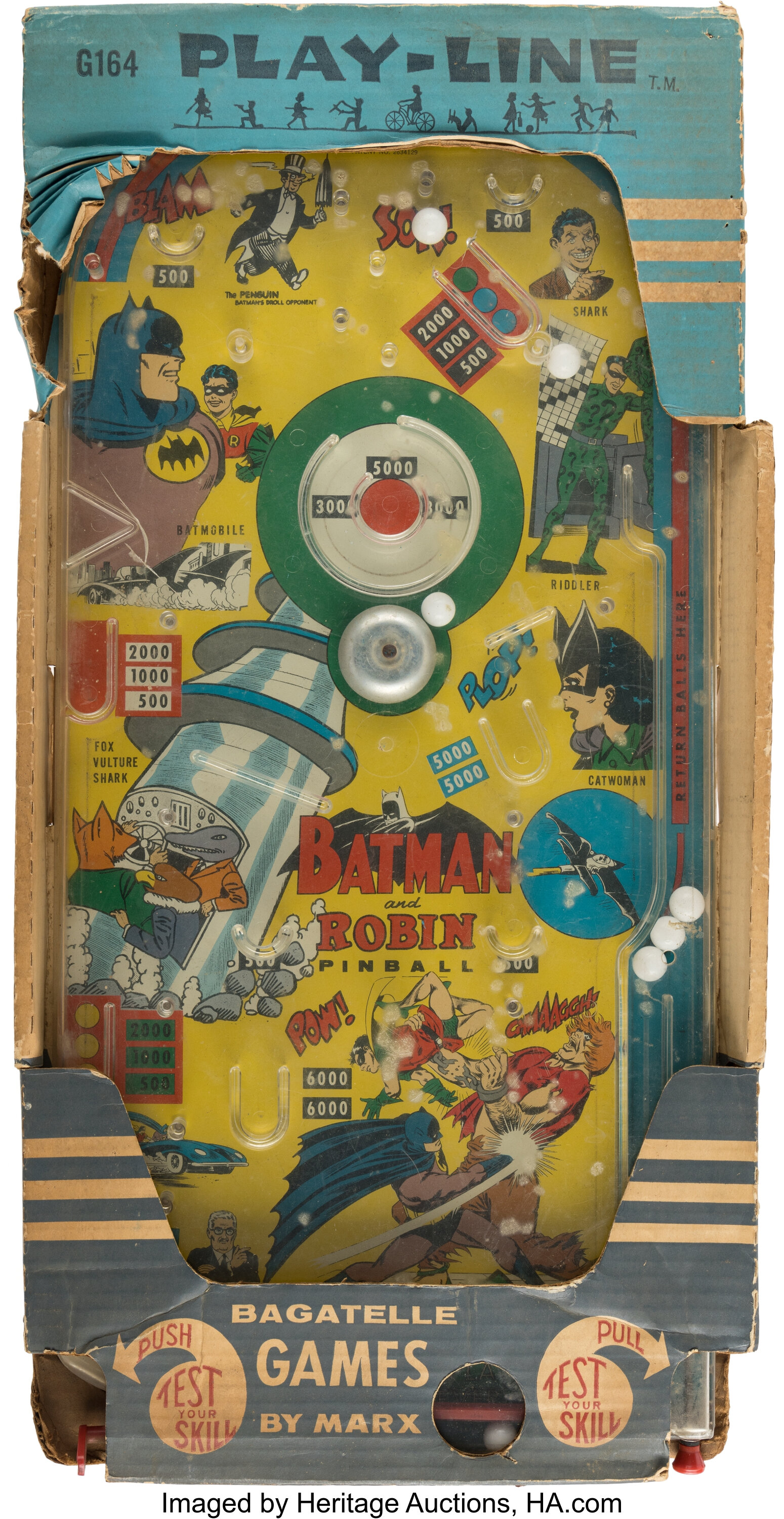 Batman Pinball Bagatelle Game with Original Packaging (Marx, | Lot ...