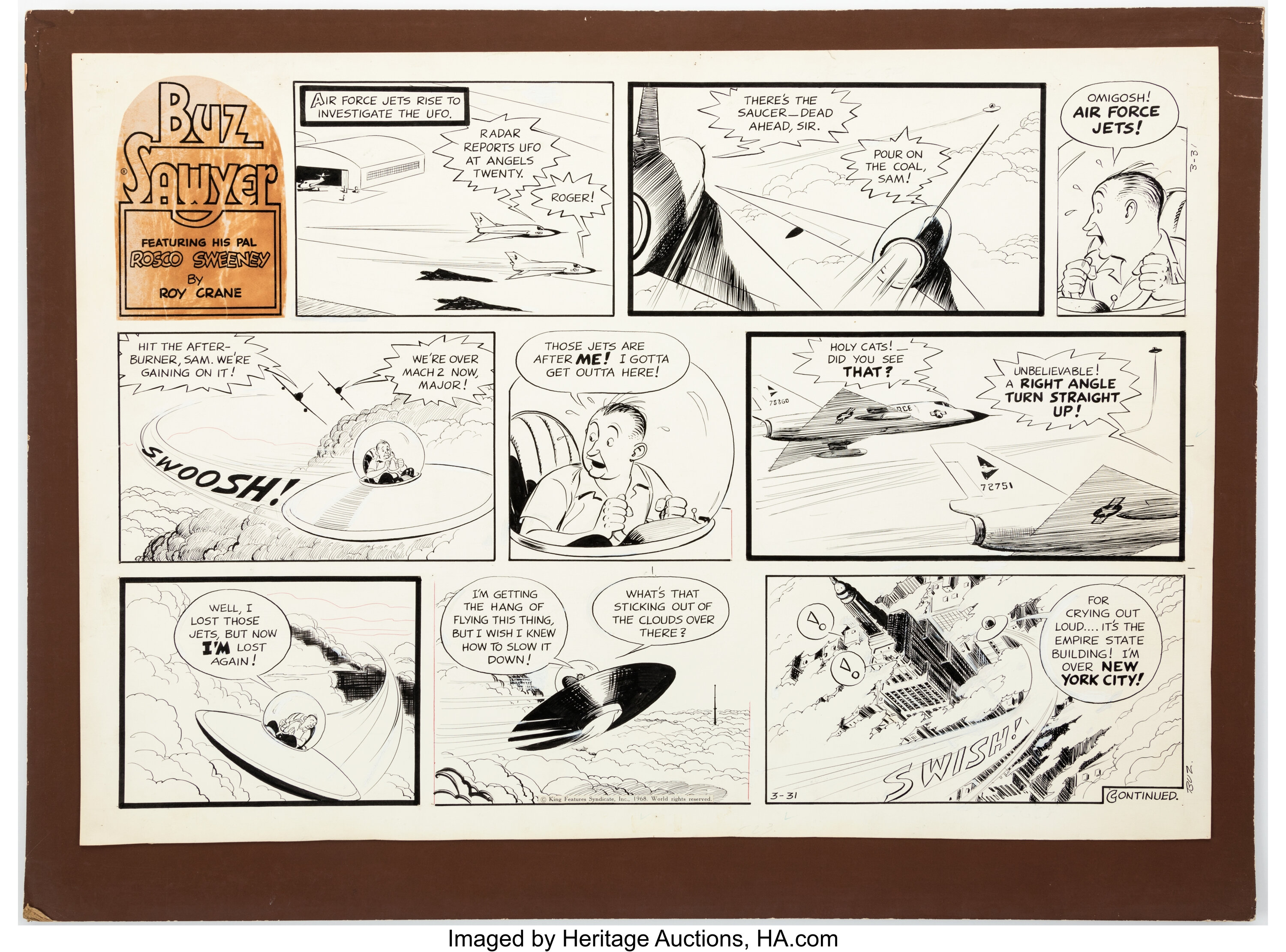 Roy Crane Buz Sawyer Sunday Comic Strip Original Art dated | Lot #50062 ...