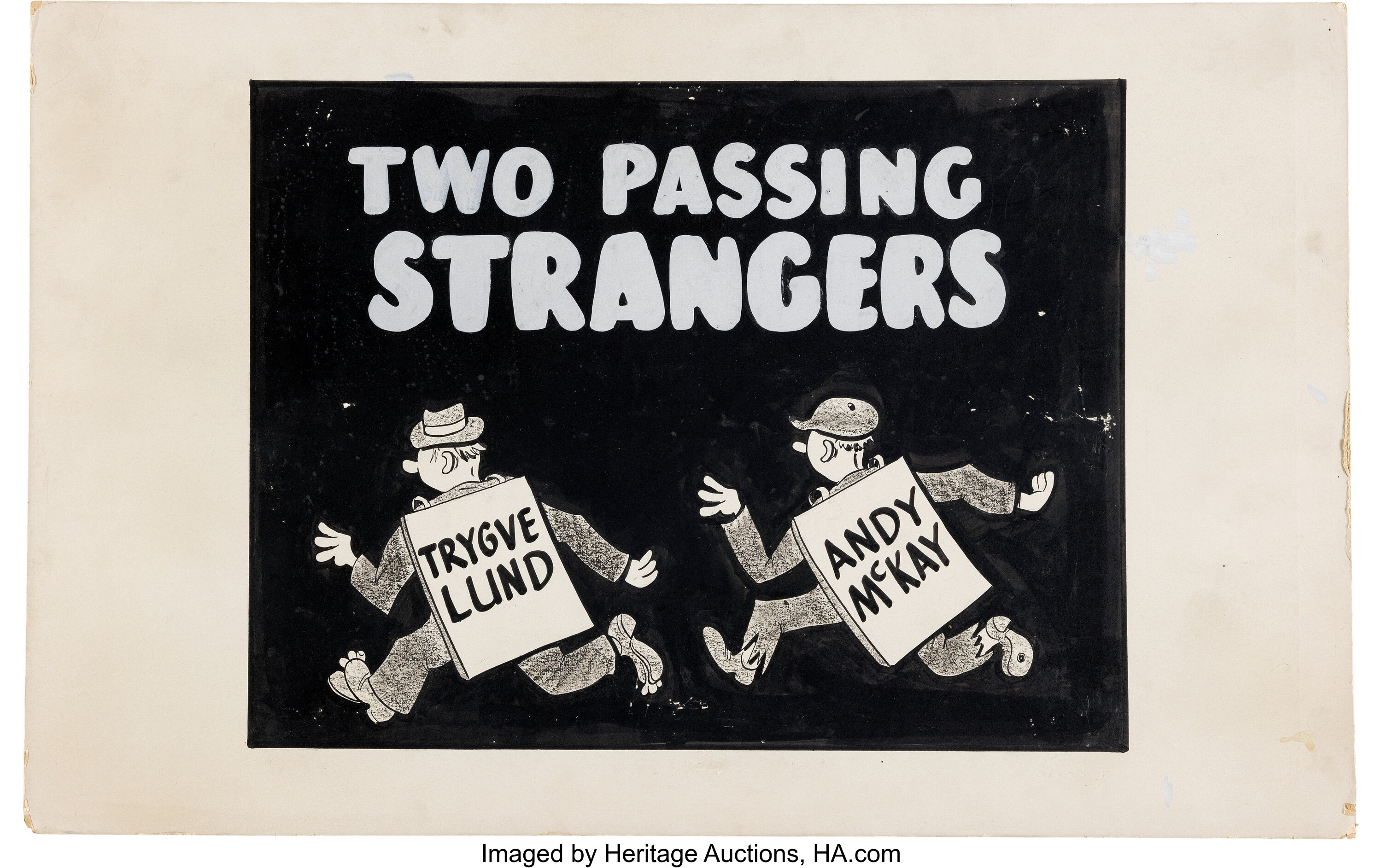 Original Hand-drawn Sketch Title Card "Two Passing Strangers" from ...