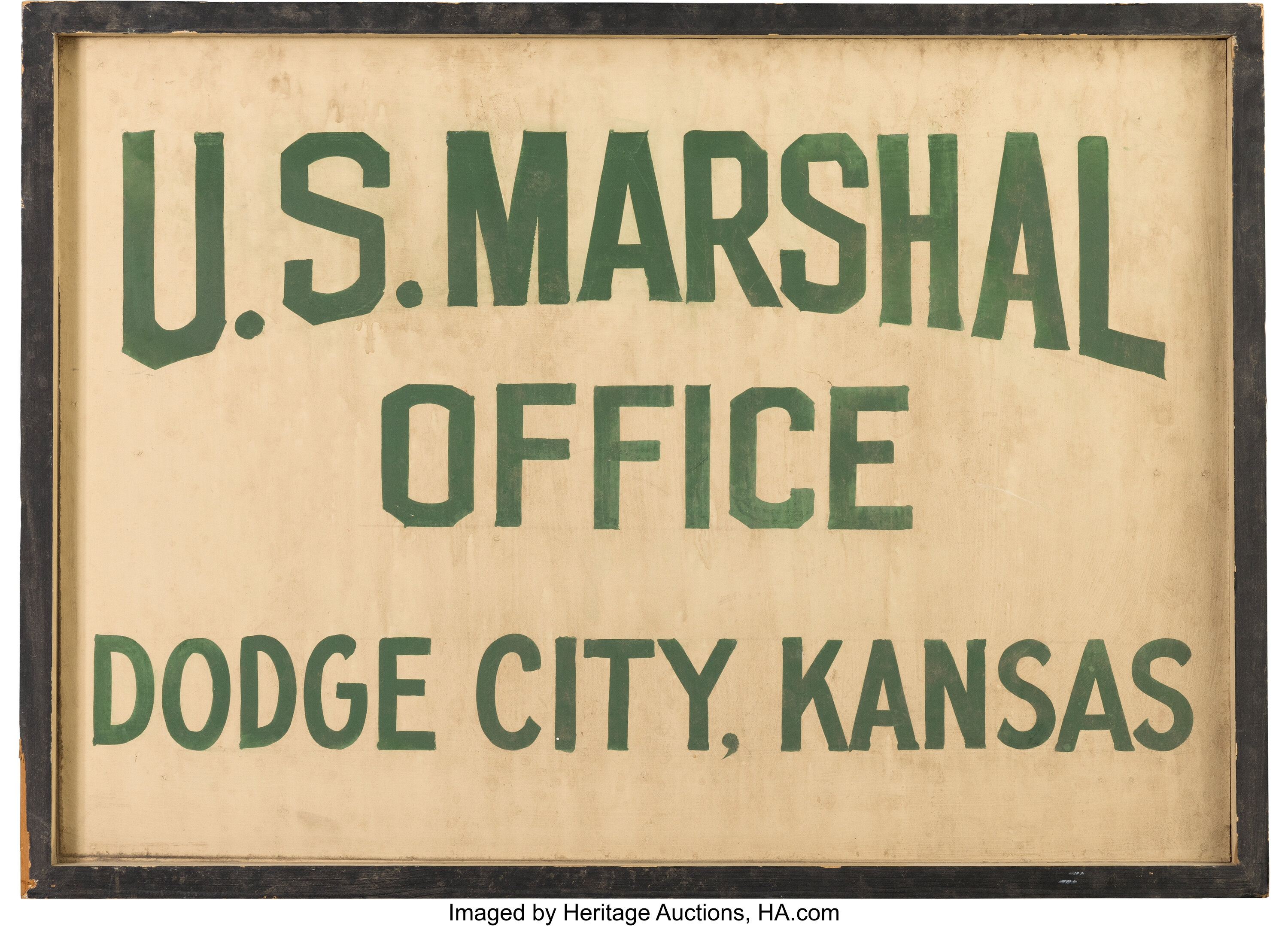 Hand-Painted "U.S. Marshal, Dodge City, Kansas" Exterior Sign from ...