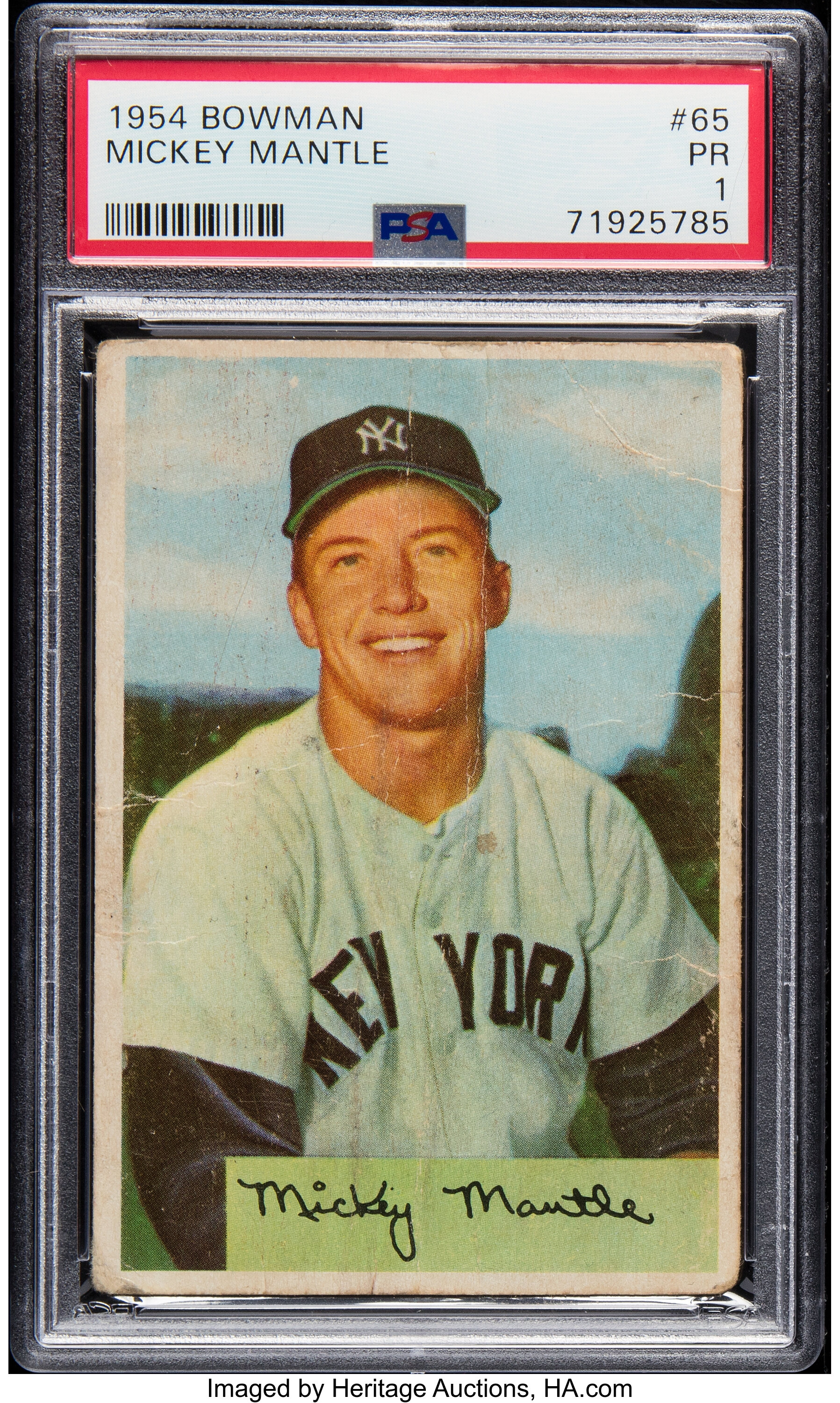 1954 Bowman Mickey Mantle #65 PSA Poor 1.... Baseball Cards Singles ...