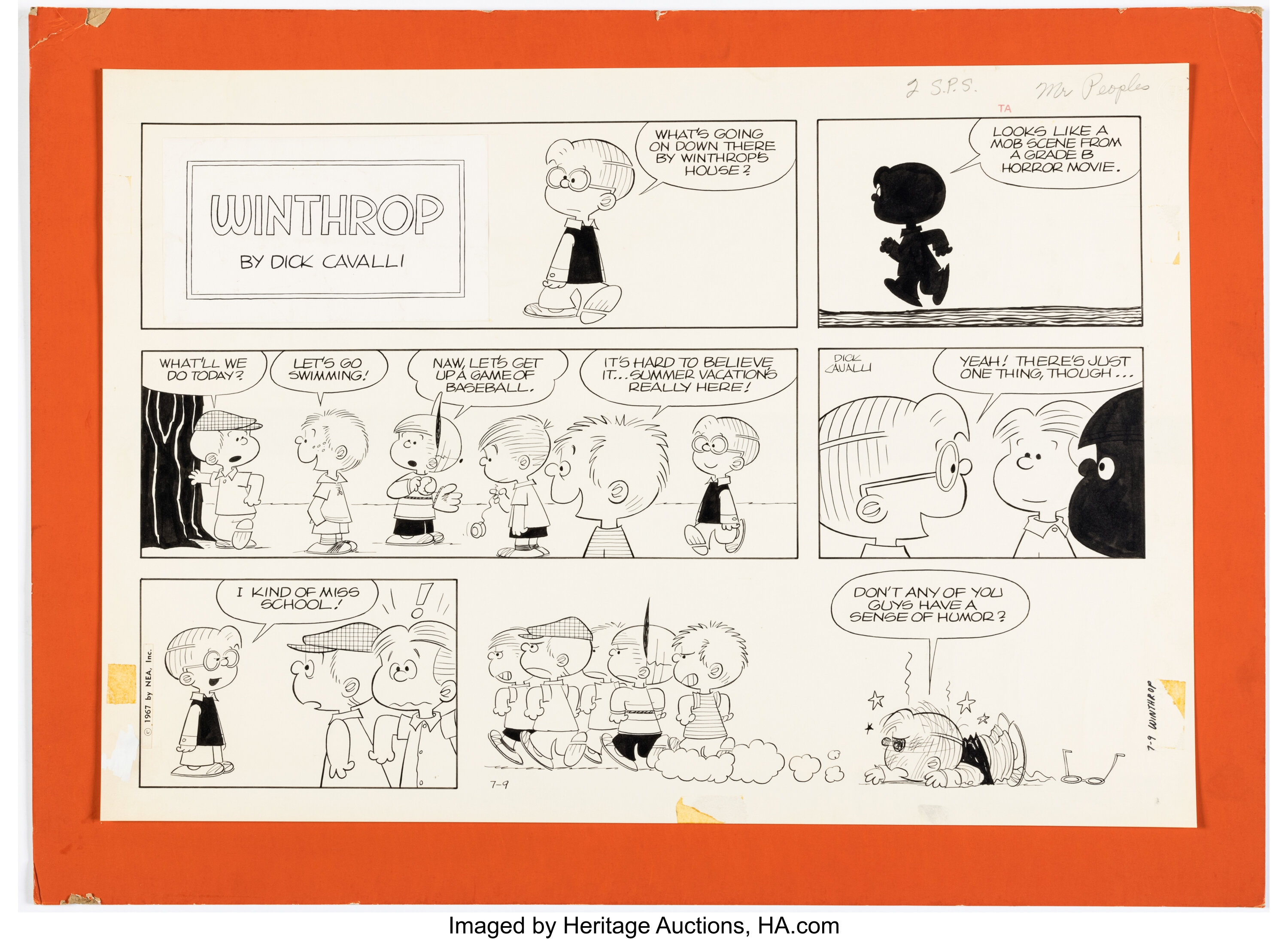 Dick Cavalli Winthrop Sunday Comic Strip Original Art dated | Lot ...