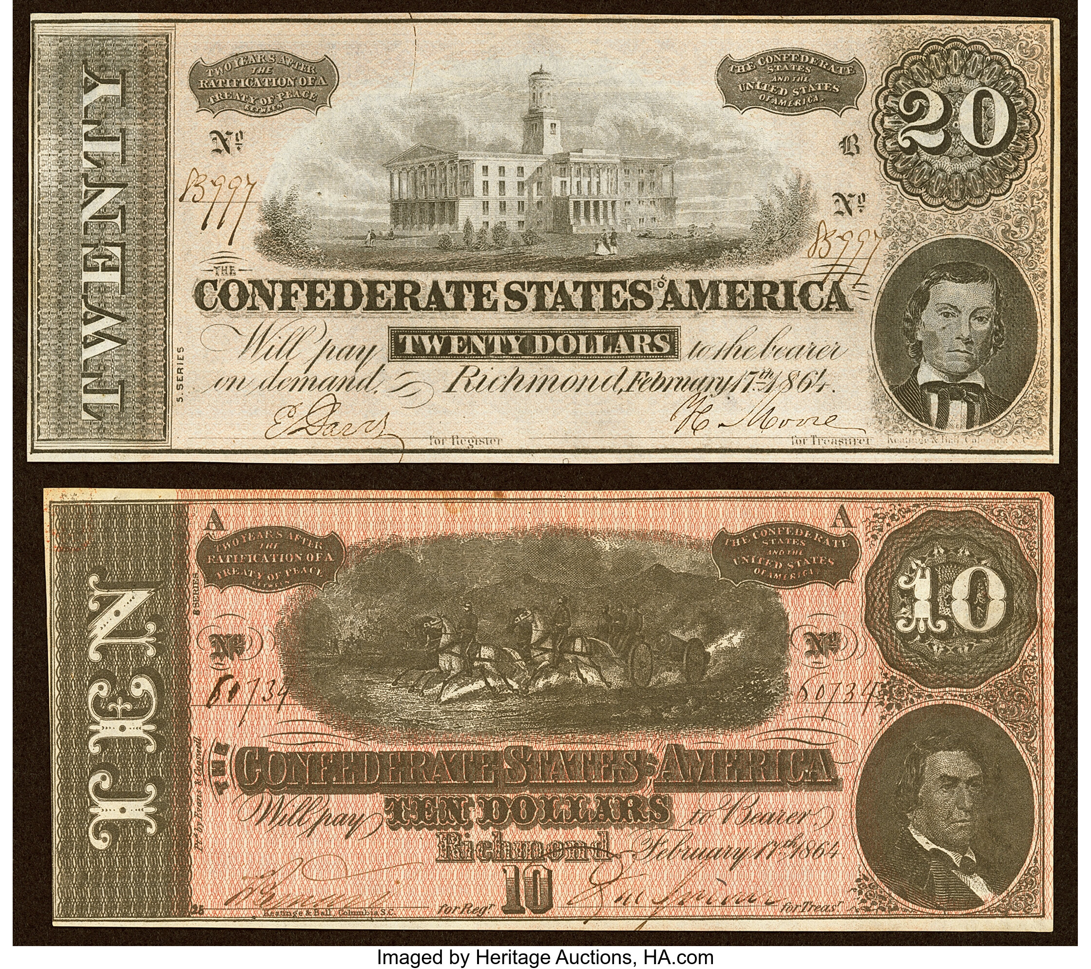 T67 $20 1864 PF-9 Cr. 509 Crisp Uncirculated;. T68 $10 1864 PF-39 | Lot ...