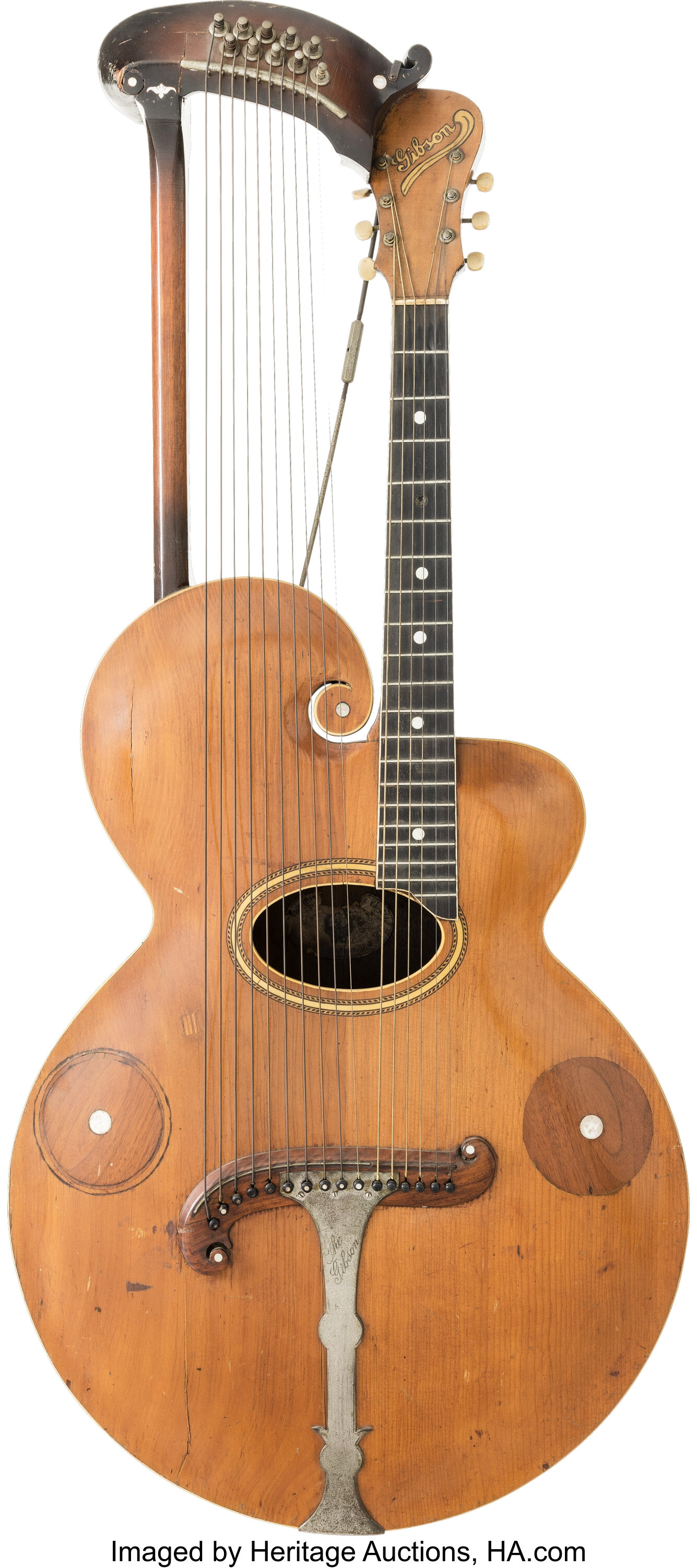 circa 1910's Gibson Boehm Harp Guitar.. ... Musical Instruments | Lot ...