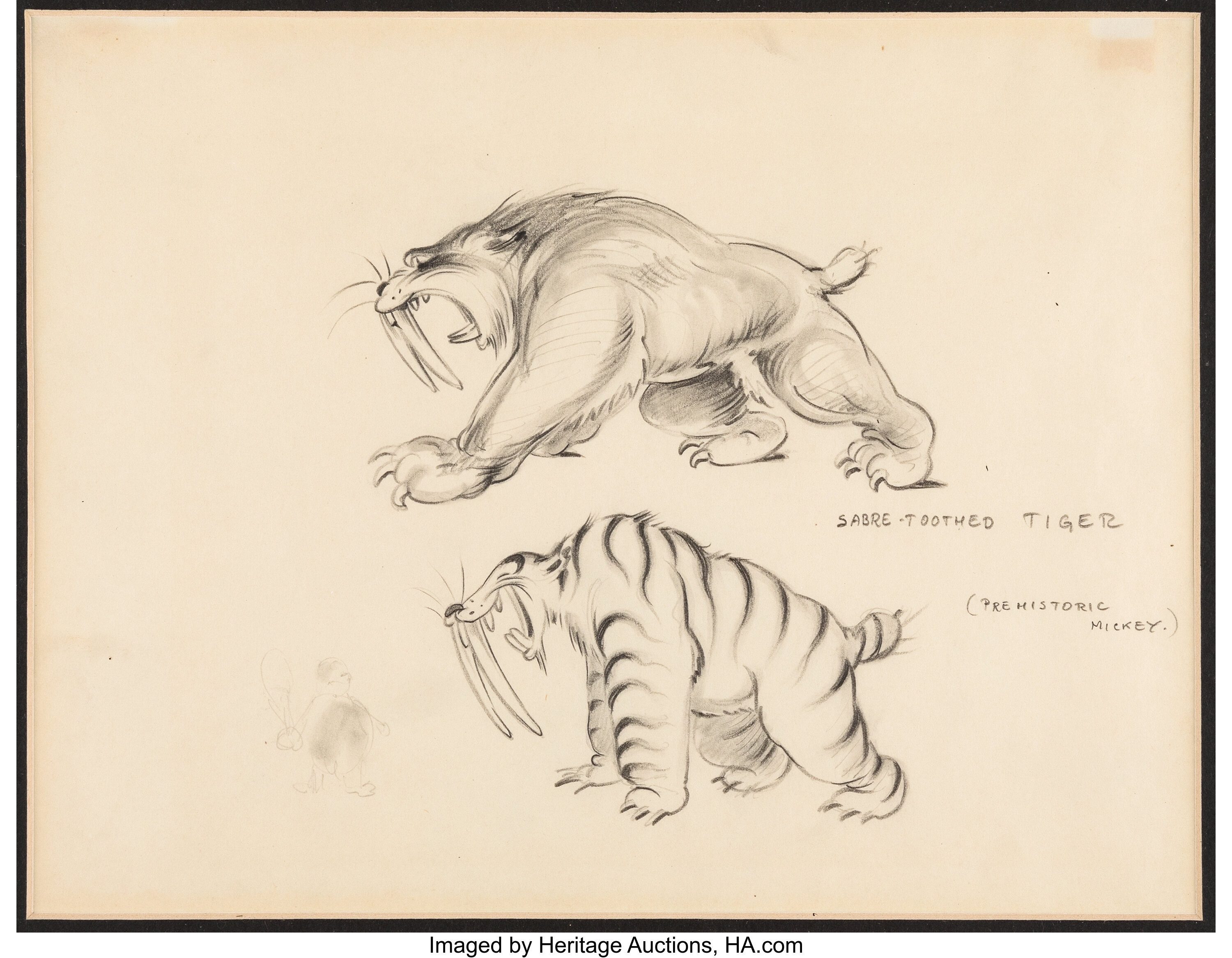Prehistoric Mickey Sabre-Toothed Tiger Development Art by Ferdinand ...