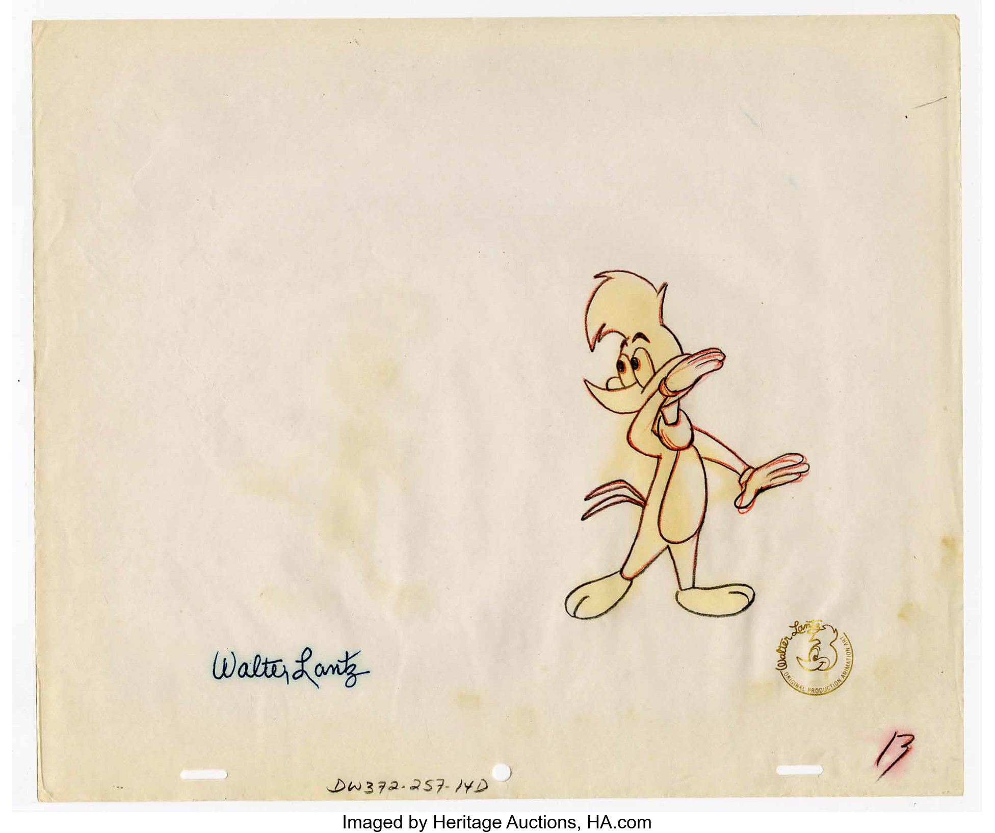 Walter Lantz Animation Production Drawing and Limited Edition | Lot ...