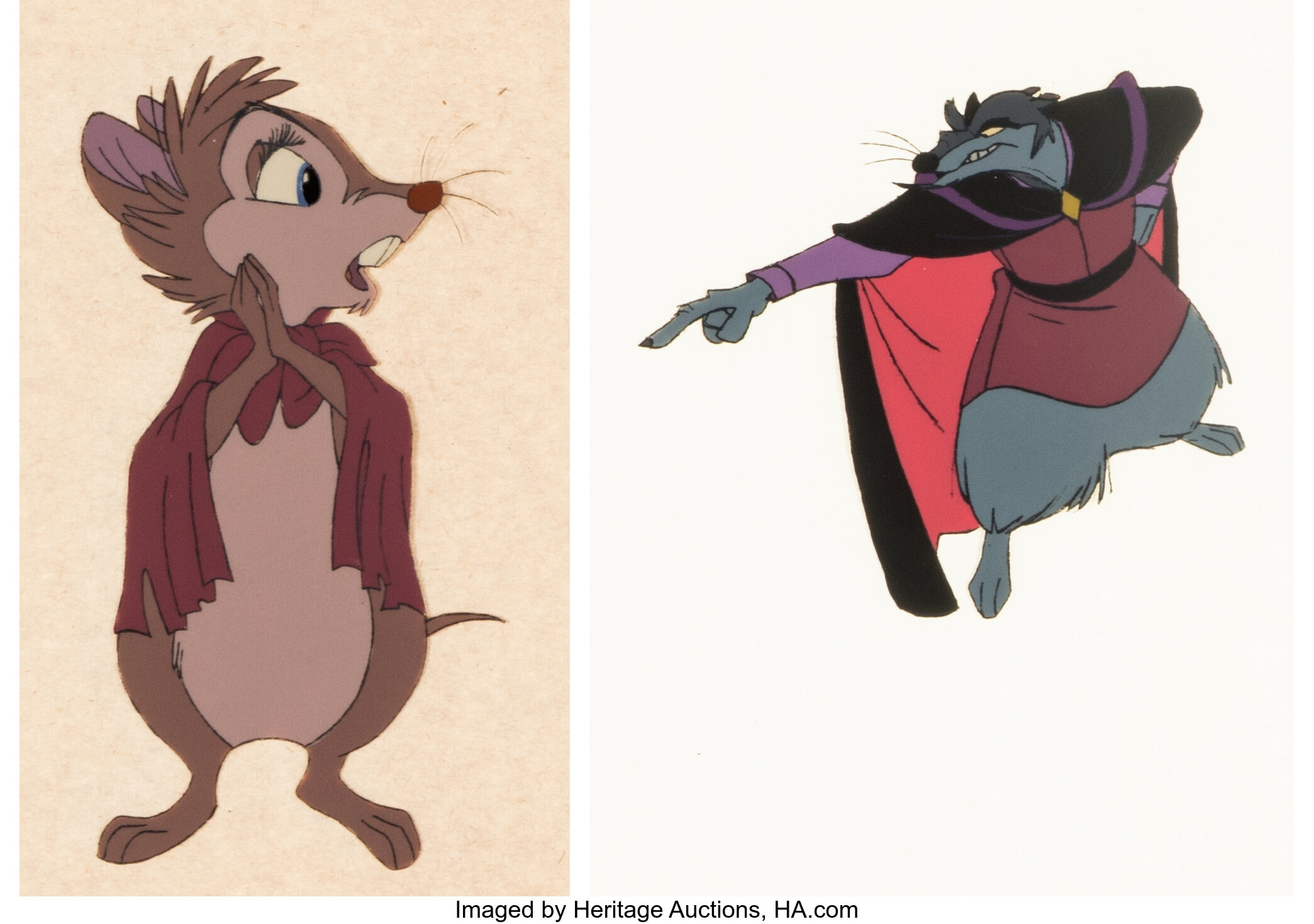 The Secret of NIMH Mrs. Brisby and Jenner Production Cel Group of 2 ...