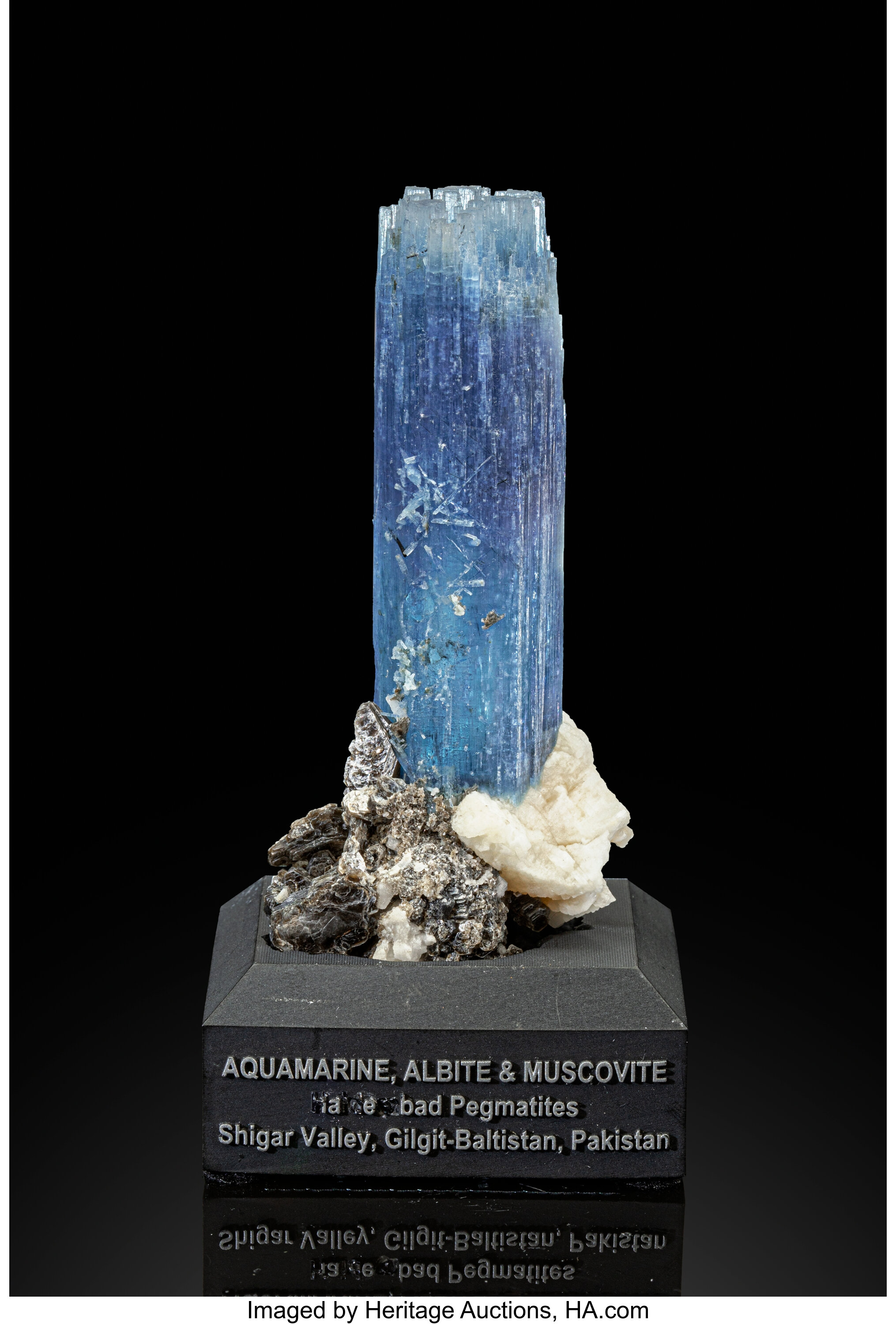 Aquamarine, Muscovite, Albite. Haiderabad pegmatites, Shigar | Lot ...