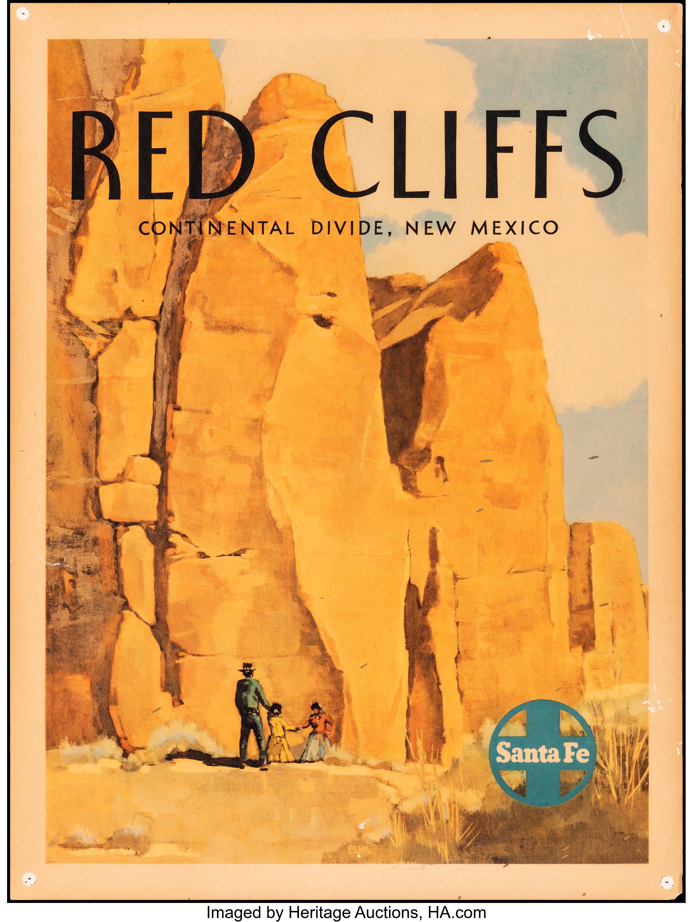 Santa Fe - Red Cliffs (1946). Rolled, Fine+. Santa Fe Railroad | Lot ...