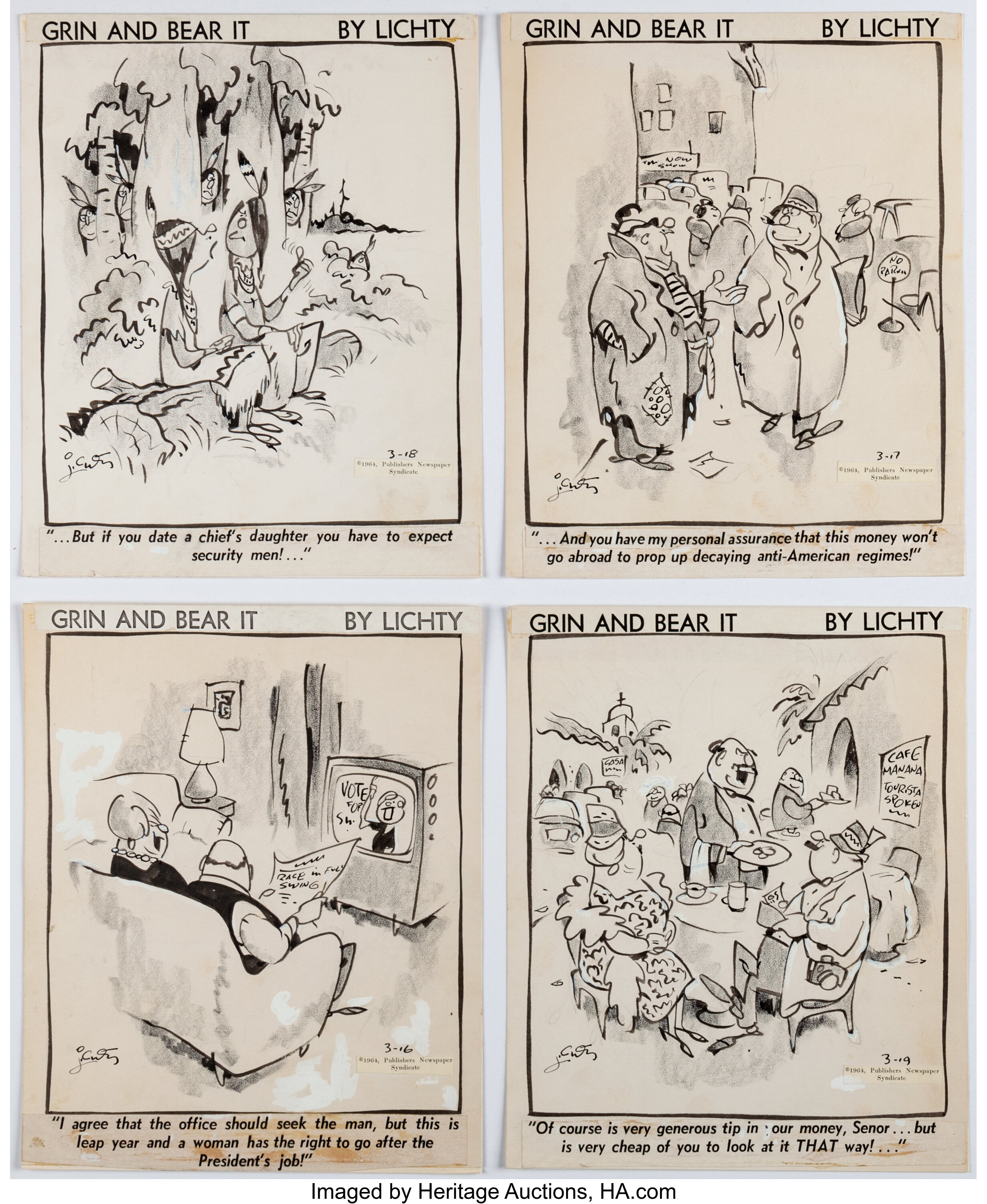 George "Lichty" Lichtenstein Grin and Bear It Daily Comic Strip | Lot ...