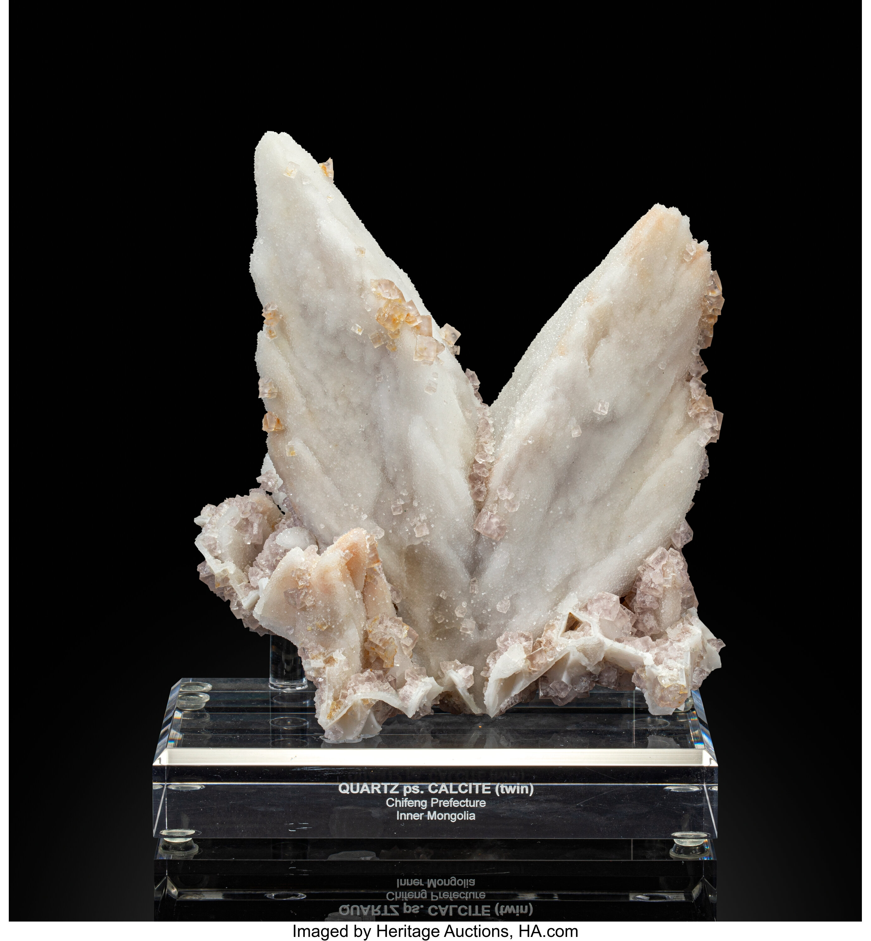 Fluorite on Quartz Pseudomorph after Calcite. Chifeng, Inner | Lot ...