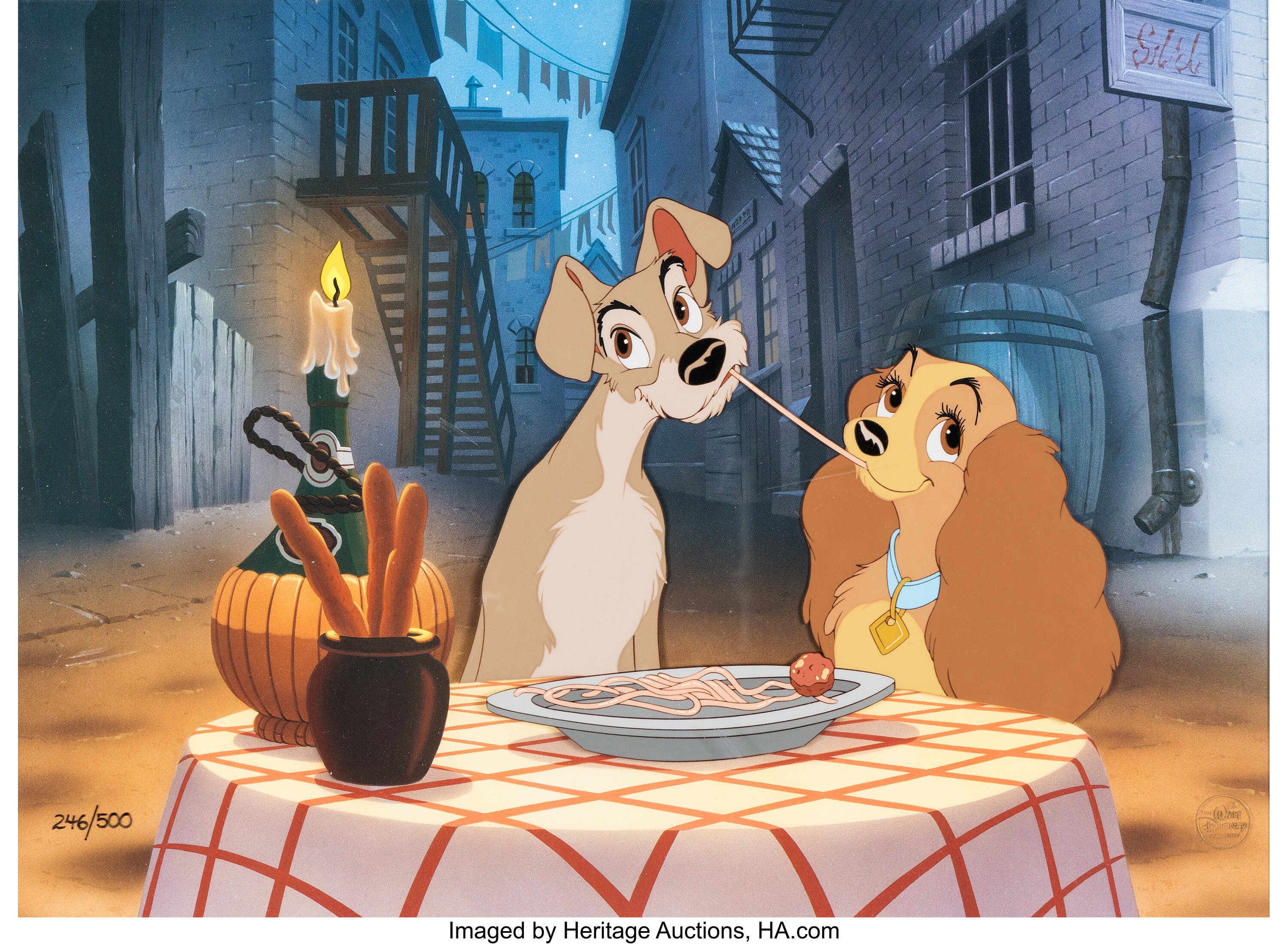 Lady and the Tramp "Bella Notte" Limited Edition Cel #246/500 (Walt ...