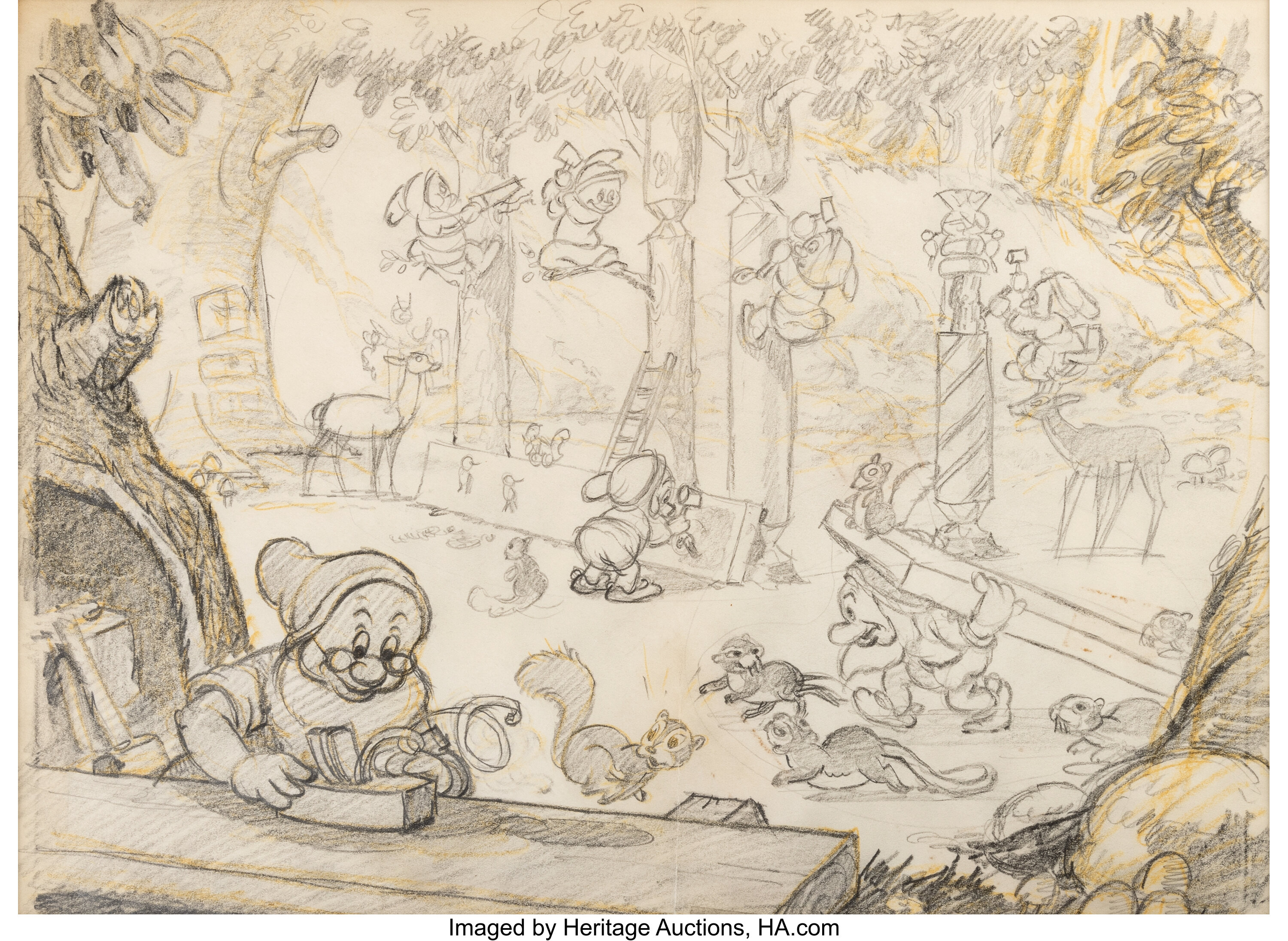 Snow White and the Seven Dwarfs All Seven Dwarfs Bed-Building | Lot ...