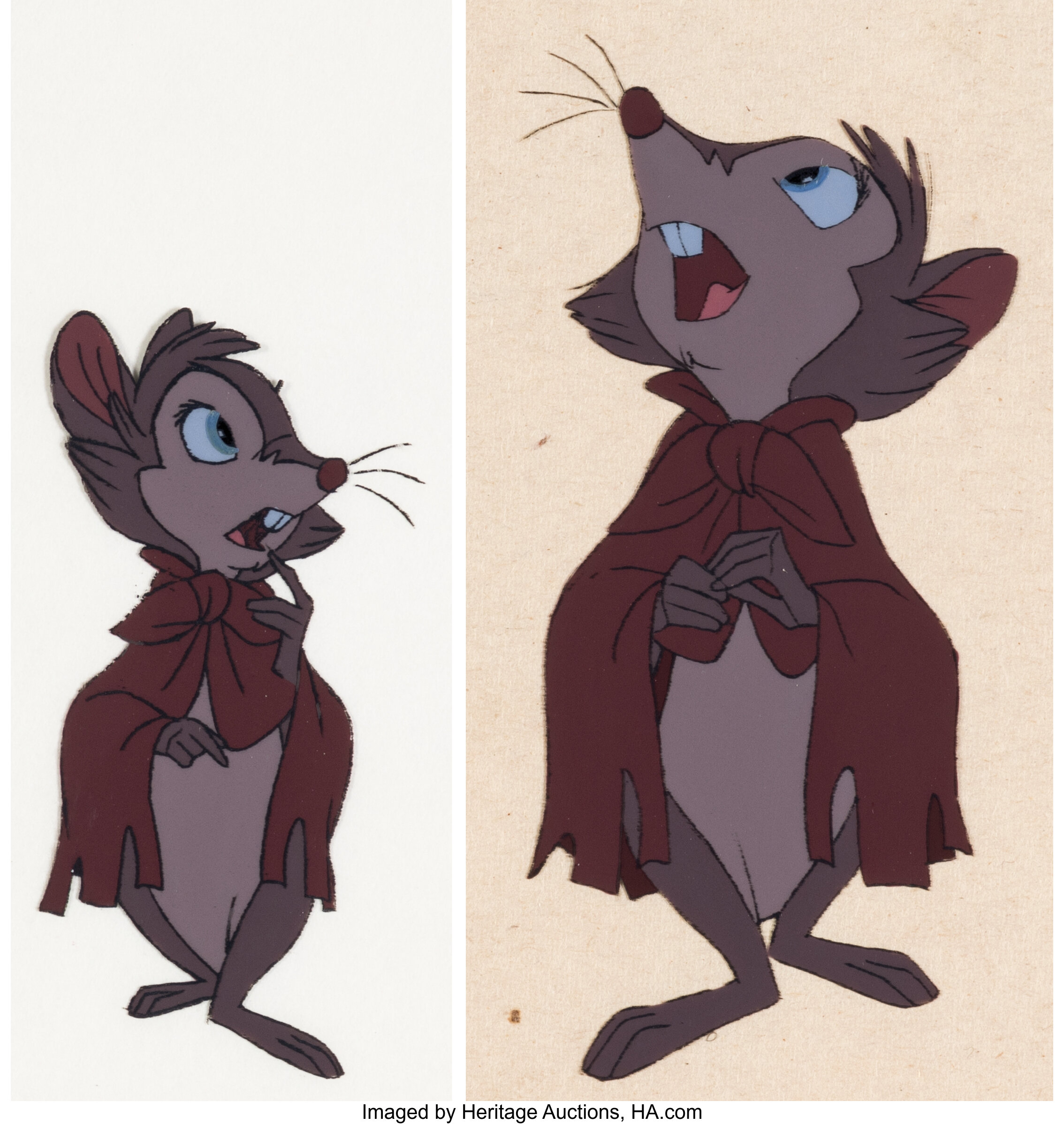 The Secret of NIMH Mrs. Brisby Production Cel Group of 2 (Don | Lot ...