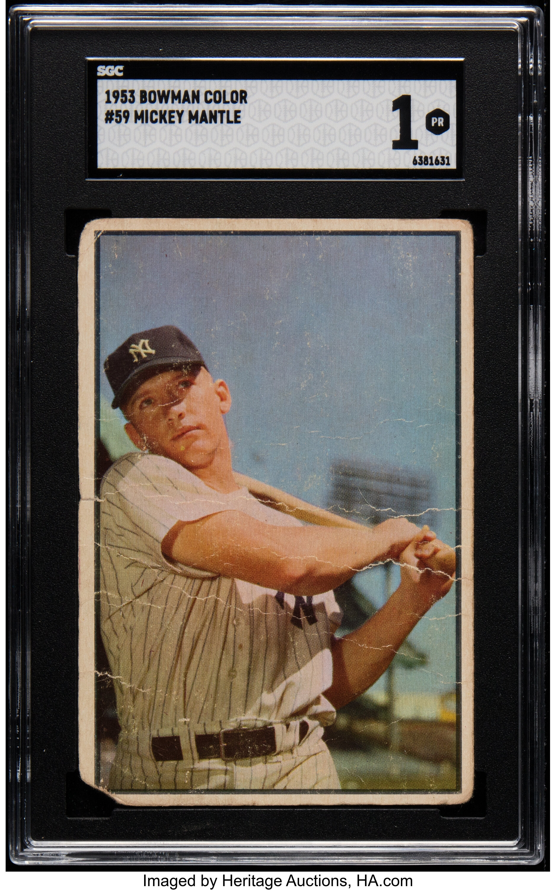 1953 Bowman Color Mickey Mantle #59 SGC Poor 1.... Baseball Cards | Lot ...