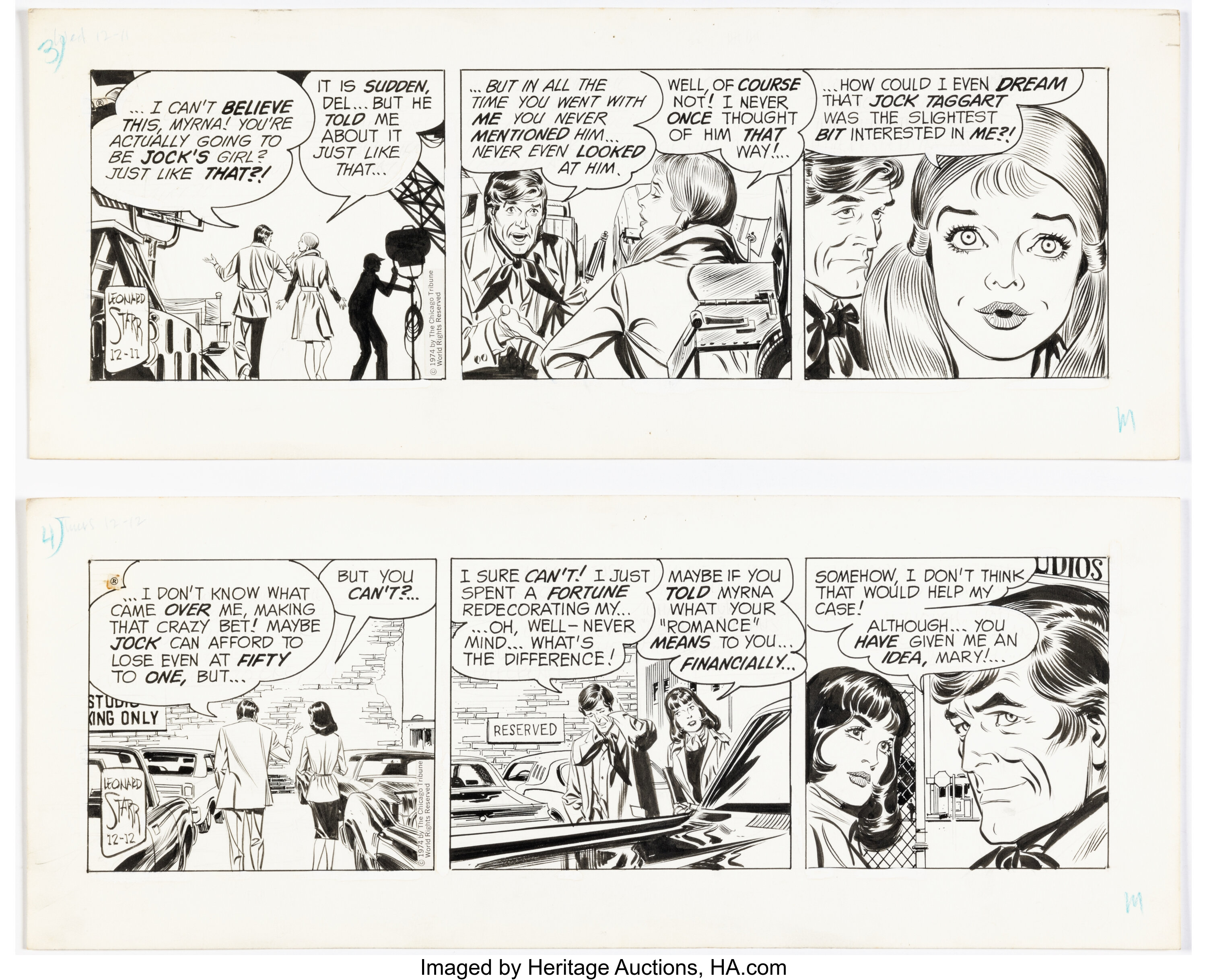 Leonard Starr On Stage Daily Consecutive Comic Strips Original Art ...