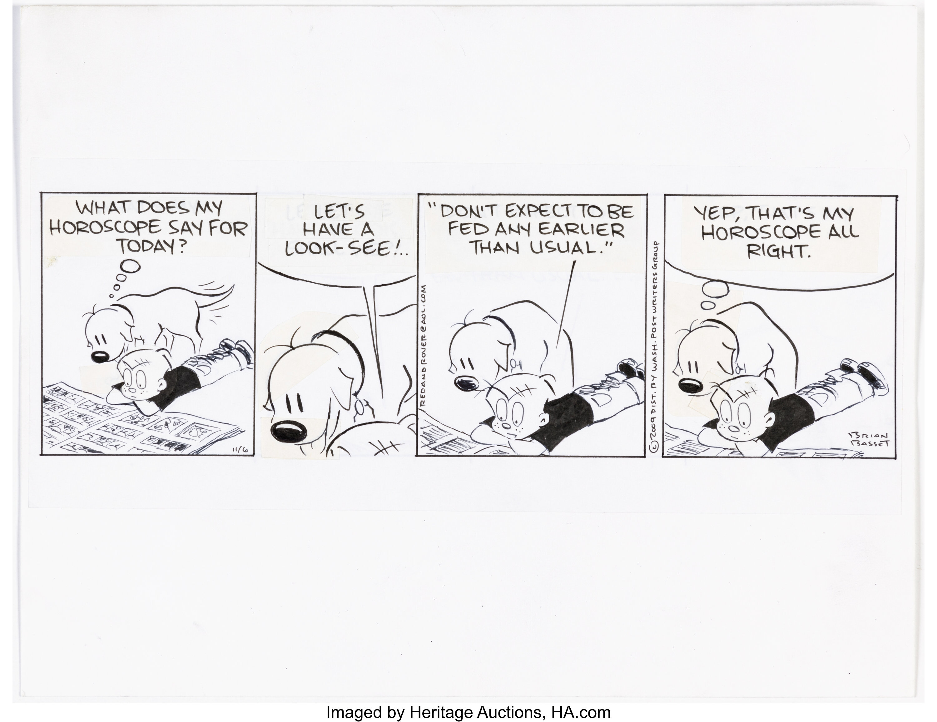 Brian Basset Red and Rover Daily Comic Strip Original Art dated | LotID ...