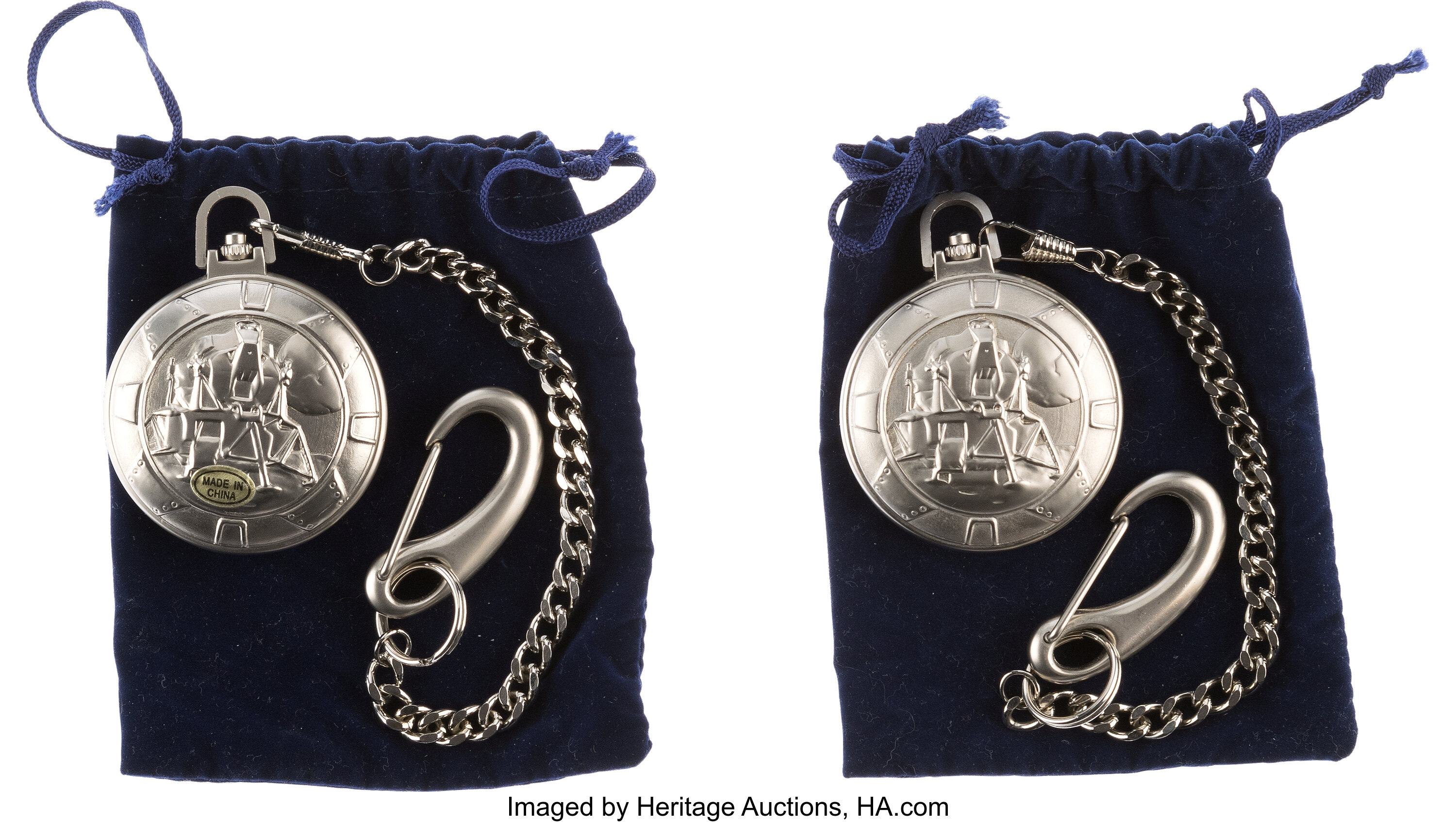 Apollo 11 30th Anniversary Commemorative Pocket Watches (Two), both ...