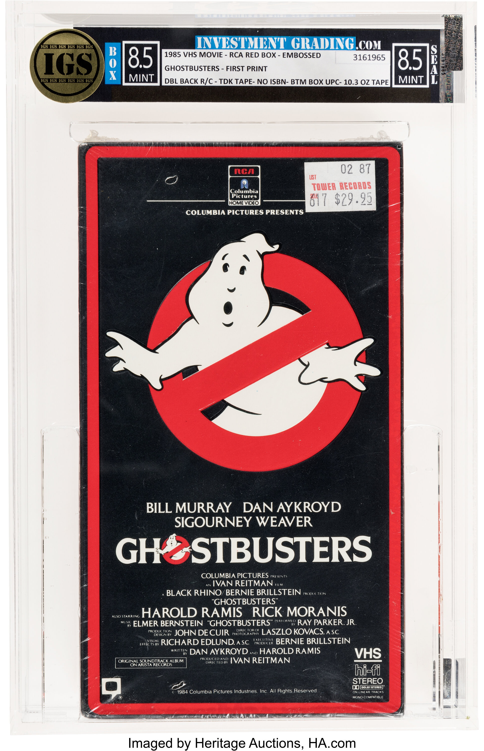 Ghostbusters VHS 1985 - IGS Box 8.5 Mint and Seal 8.5 Mint, Full | Lot ...