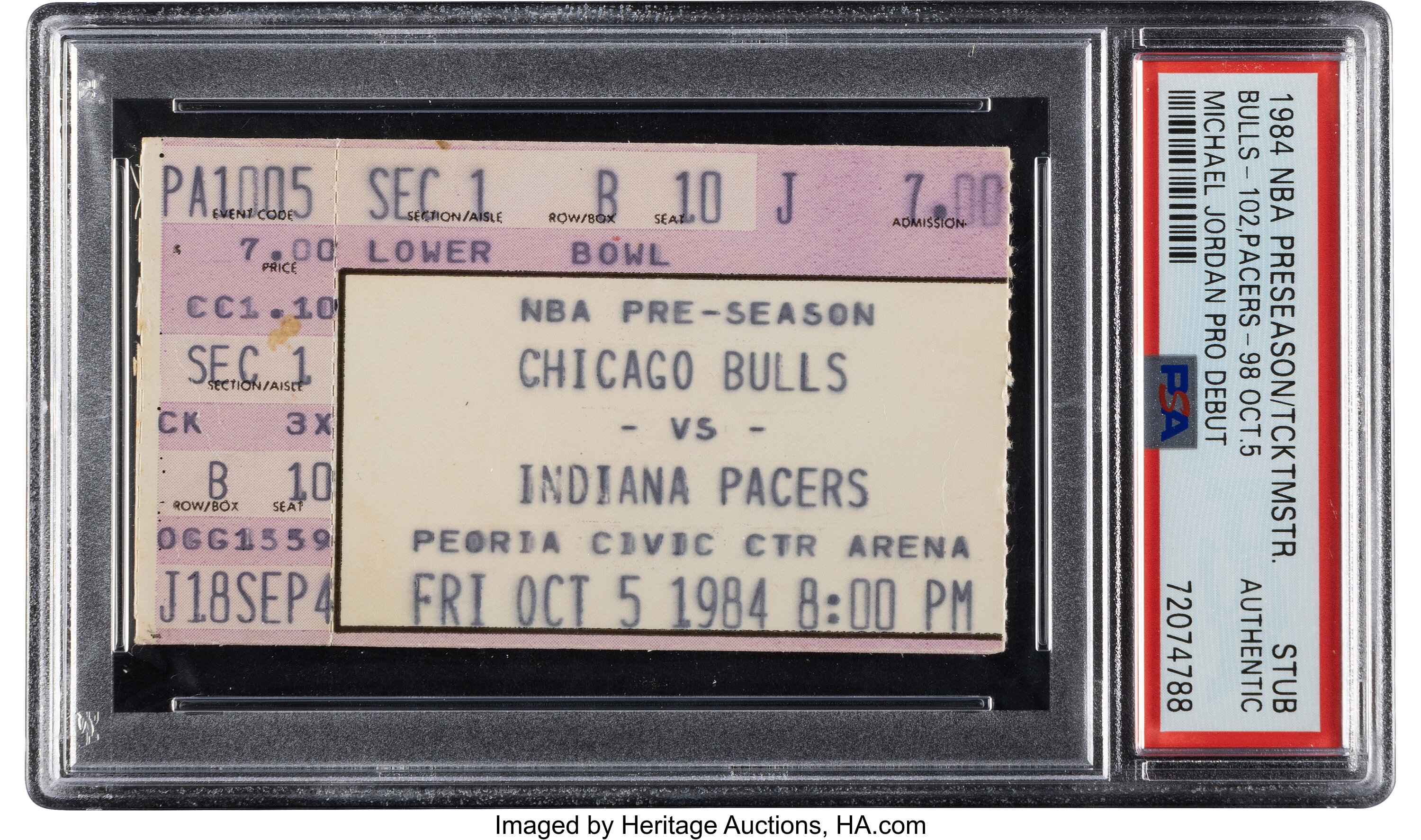 1984 Michael Jordan Pro Debut Chicago Bulls Ticket Stub, PSA | Lot ...