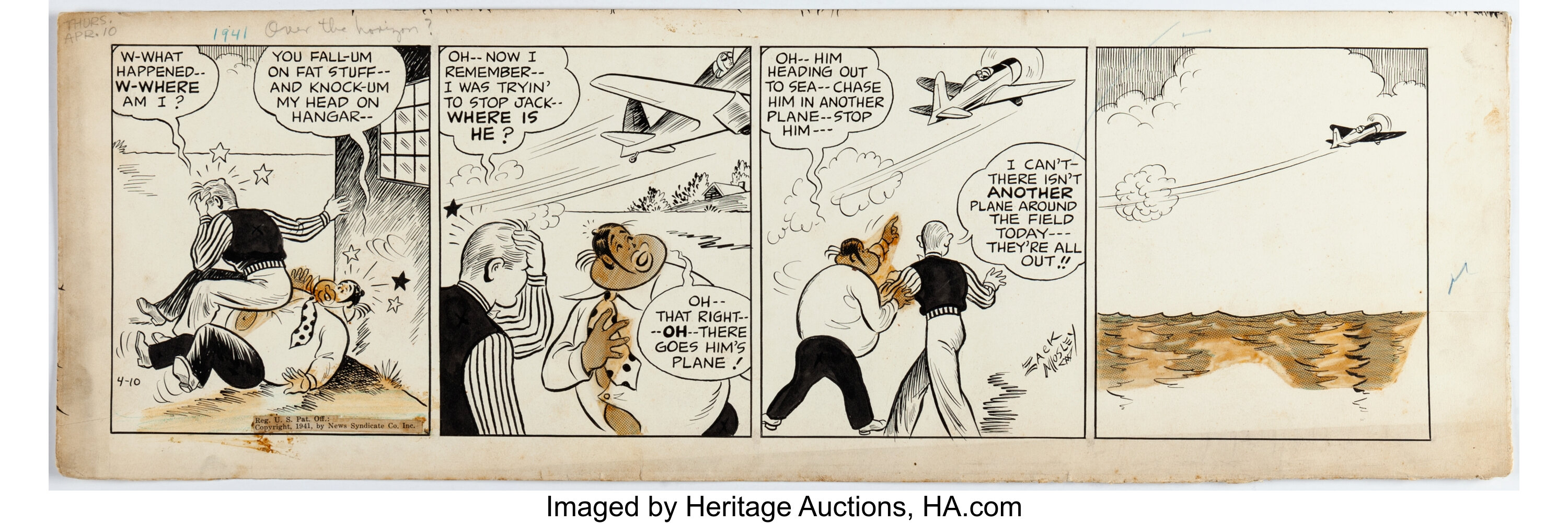 Zack Mosley Smilin' Jack Daily Comic Strip Original Art dated | Lot ...